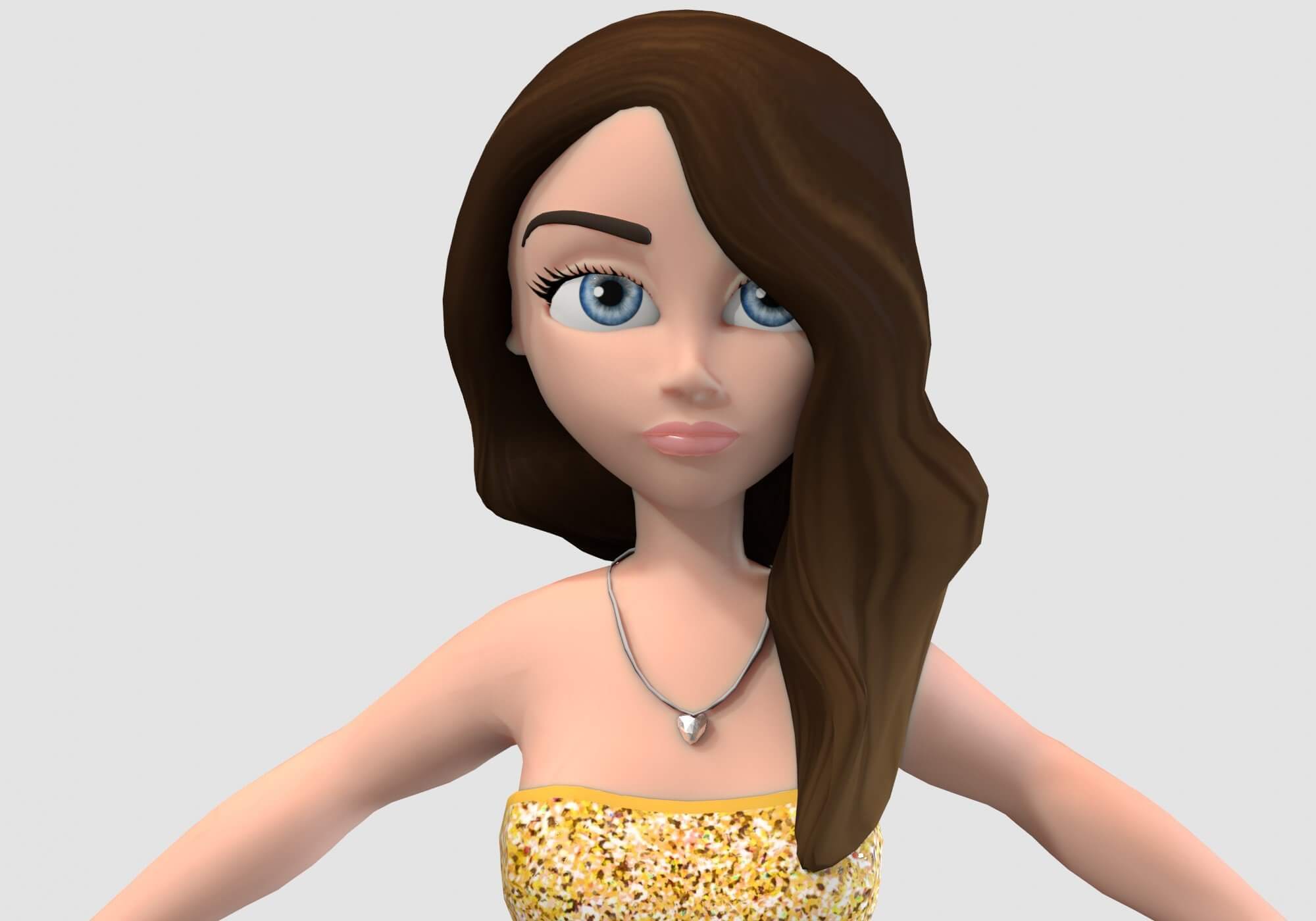 Princess Cartoon Girl - 3D Model by nickianimations