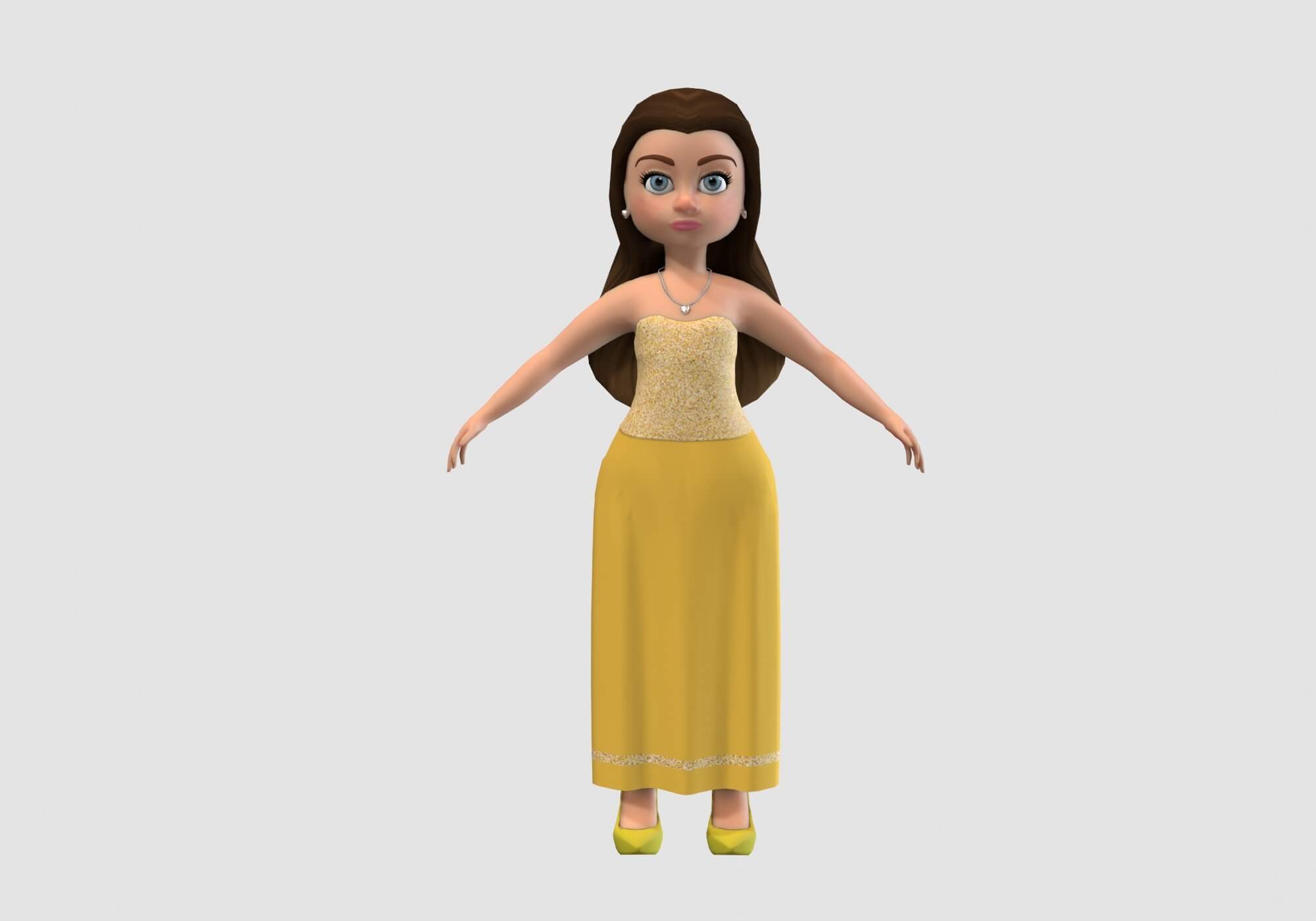 Princess Cartoon Kid - 3D Model by nickianimations