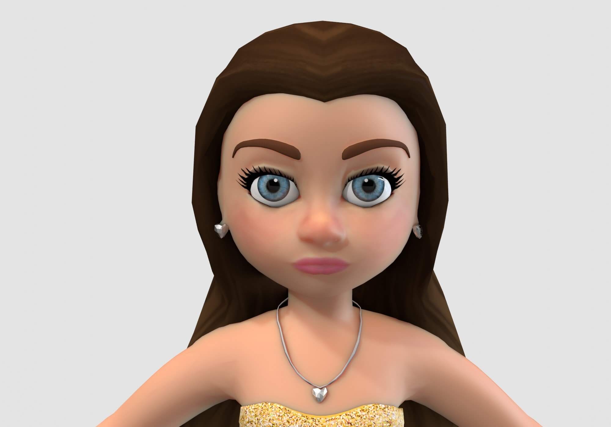 Princess Cartoon Kid - 3D Model by nickianimations