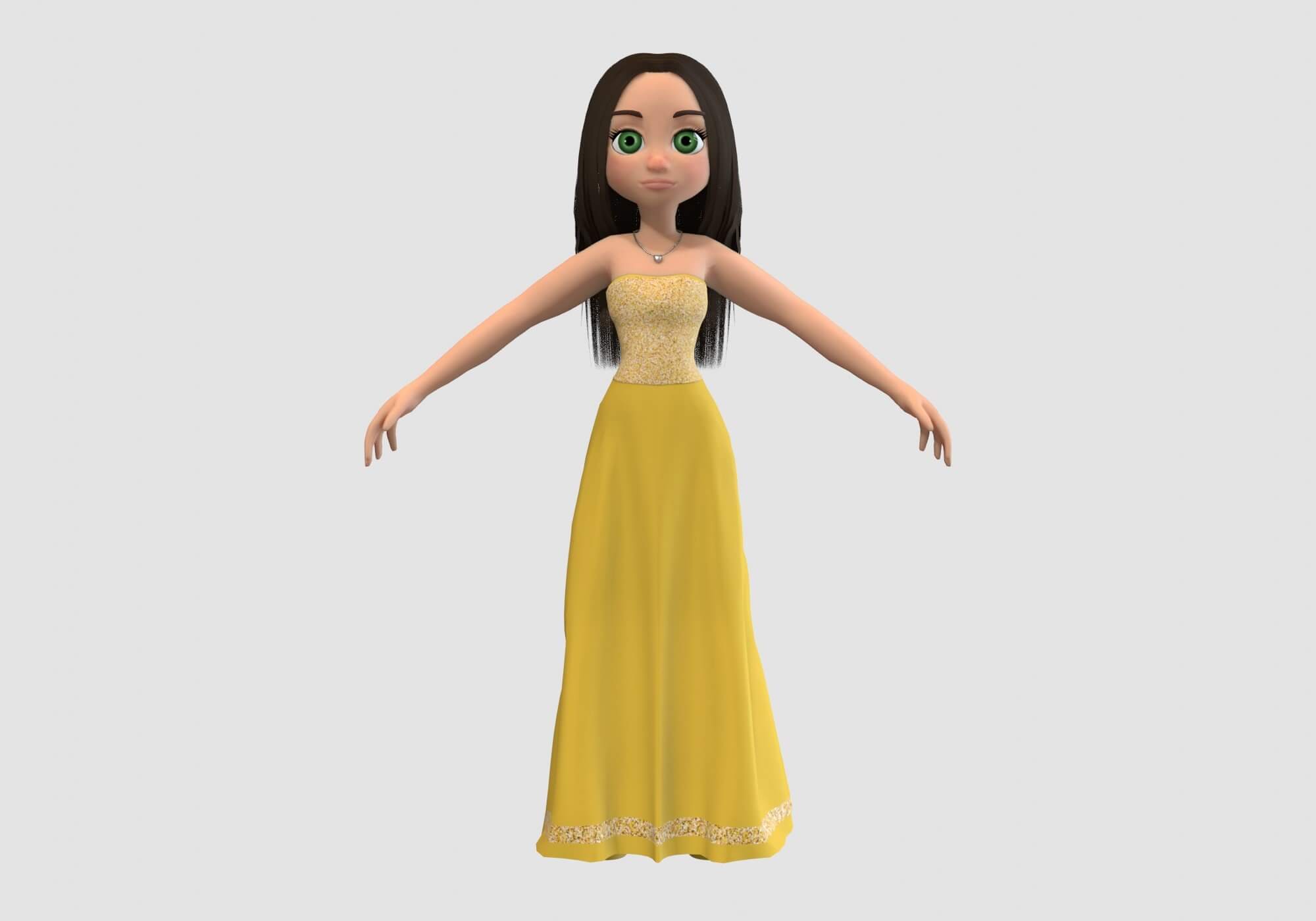 Princess Cartoon Girl - 3D Model by nickianimations