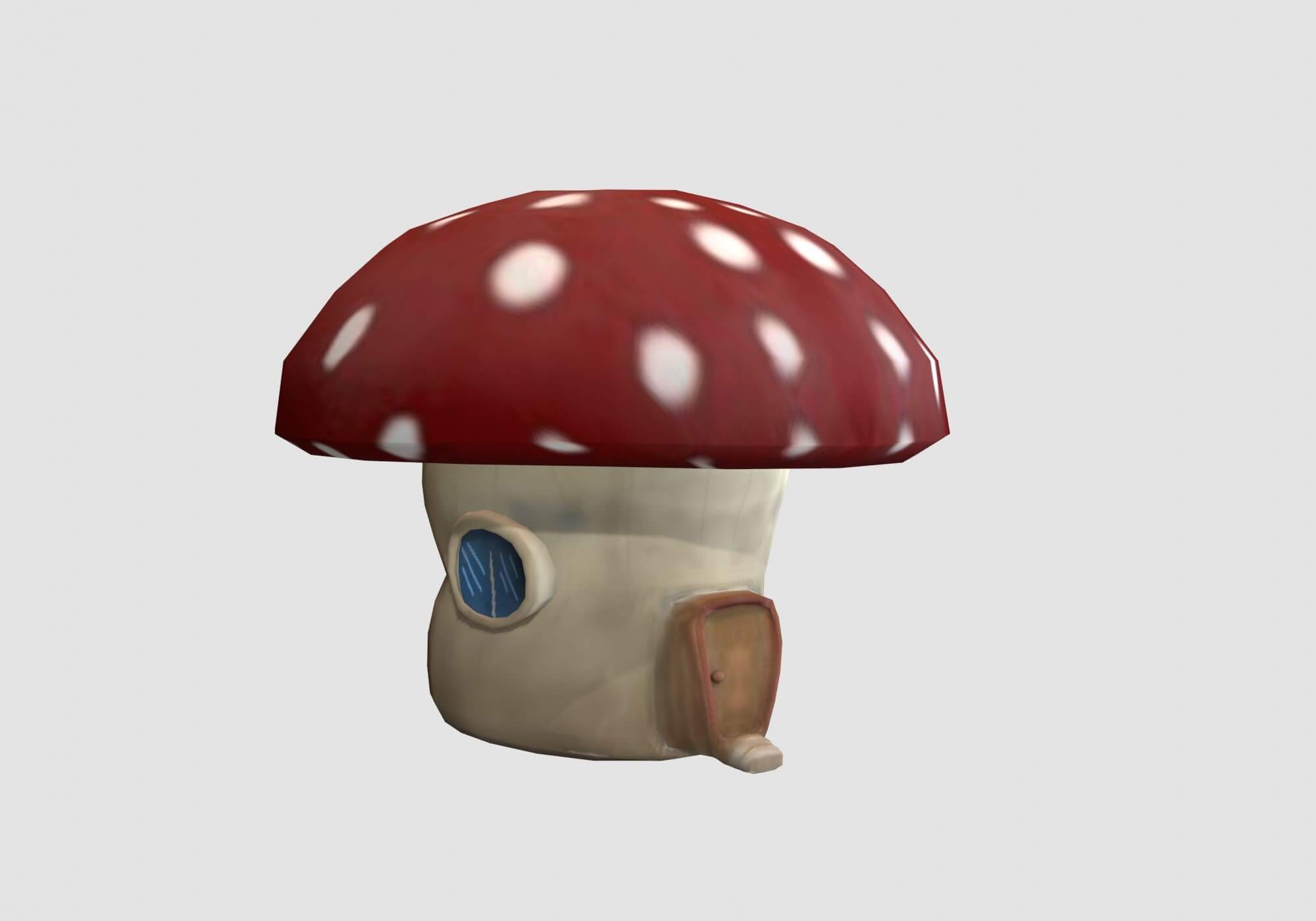 Red Mushroom House - 3D Model by nickianimations