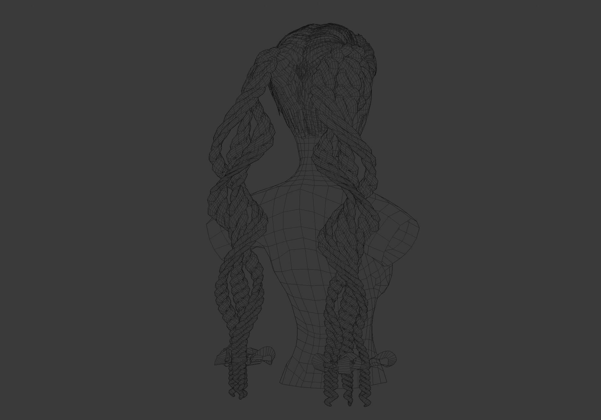 Ribbon Braids Hair - 3D Model by nickianimations