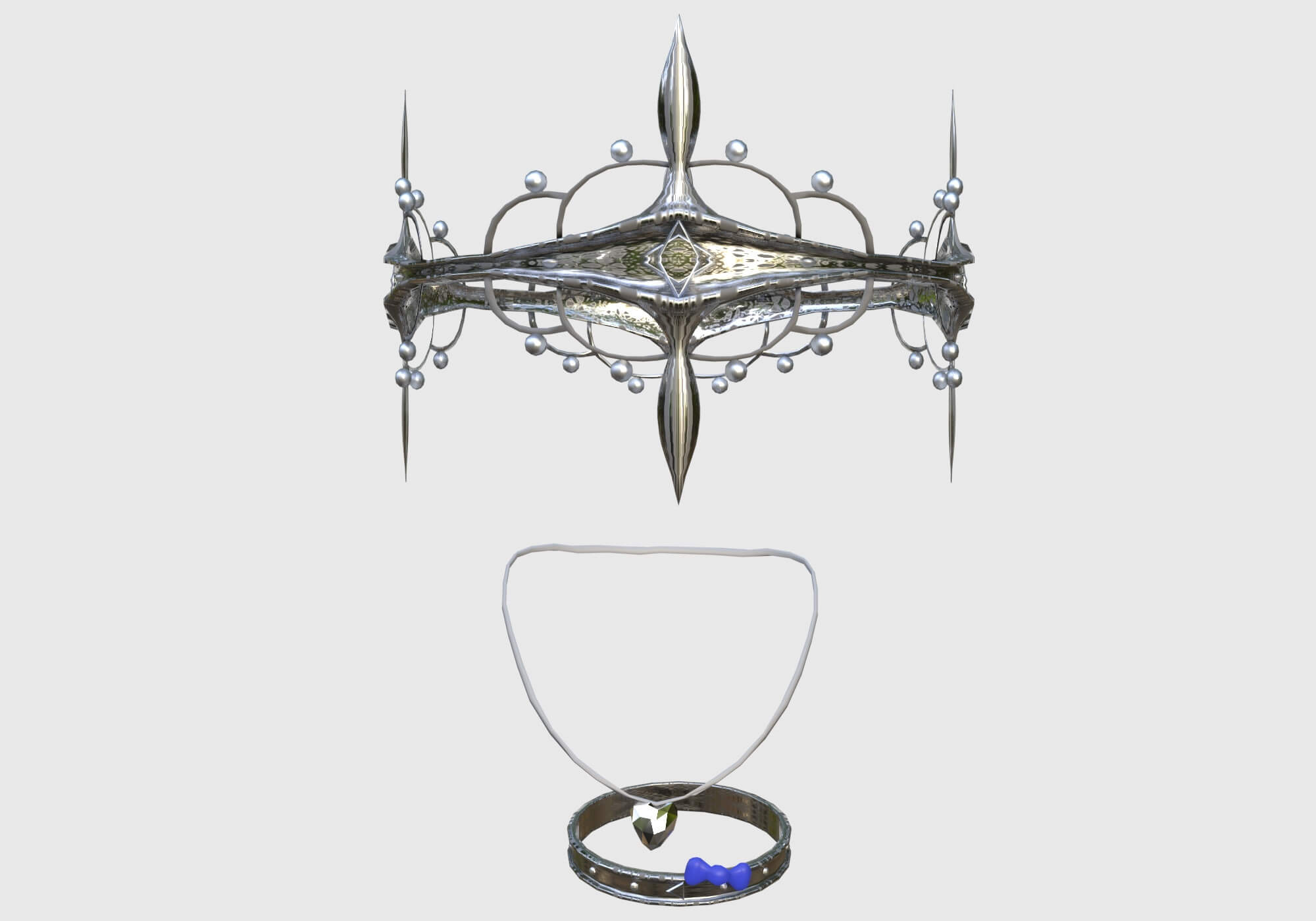 Silver Set Jewelry v6590 - 3D Model by nickianimations