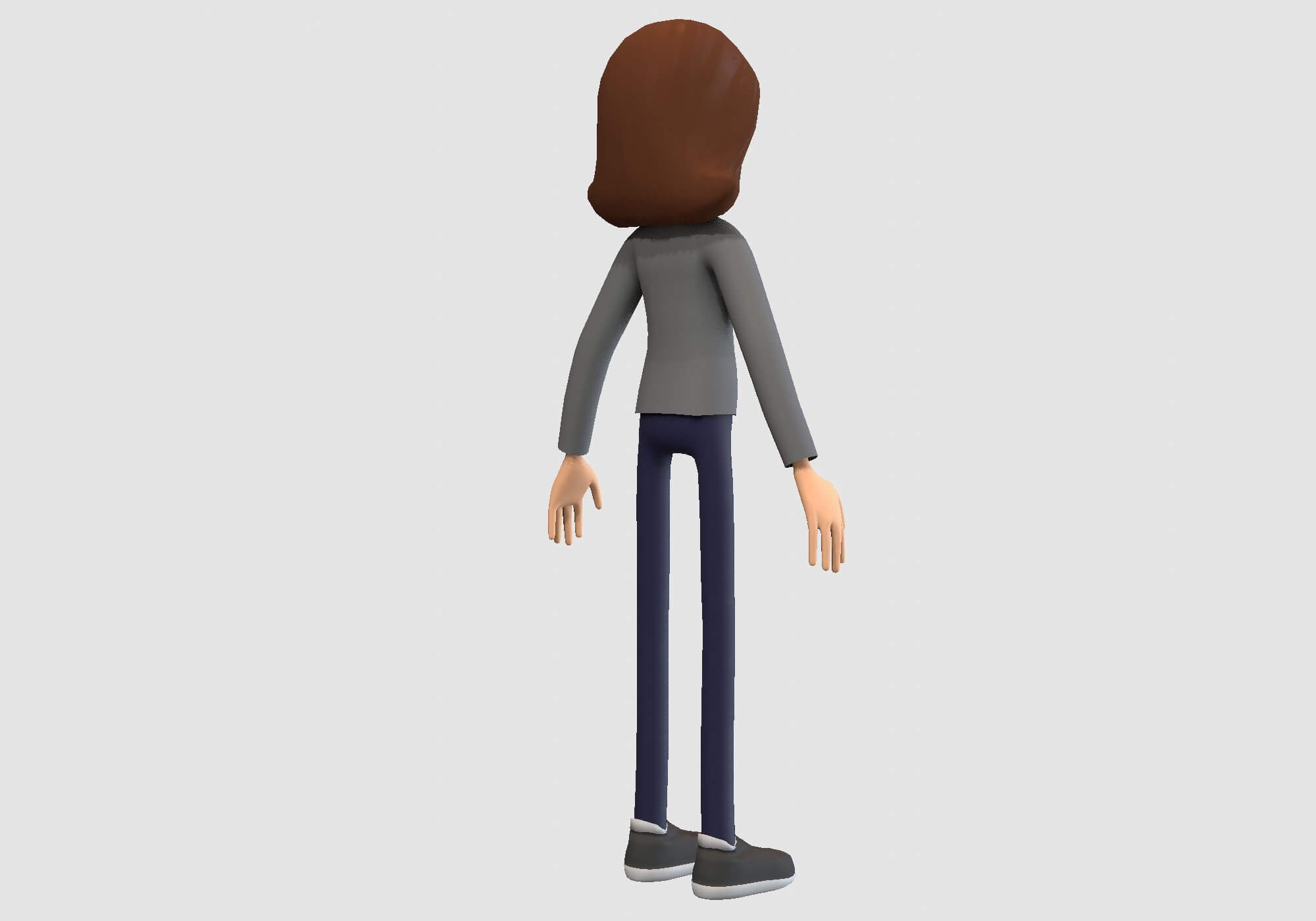 Simple Cartoon Girl - 3D Model by nickianimations