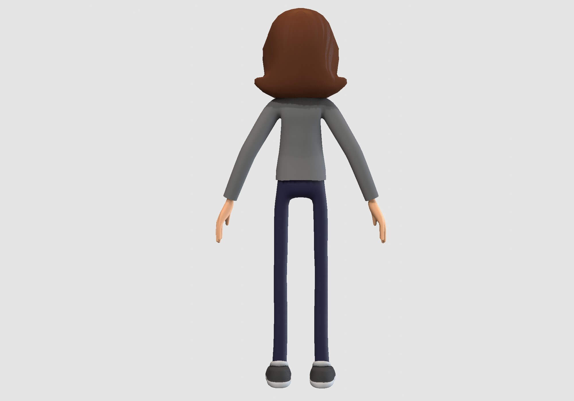 Simple Cartoon Girl - 3D Model by nickianimations
