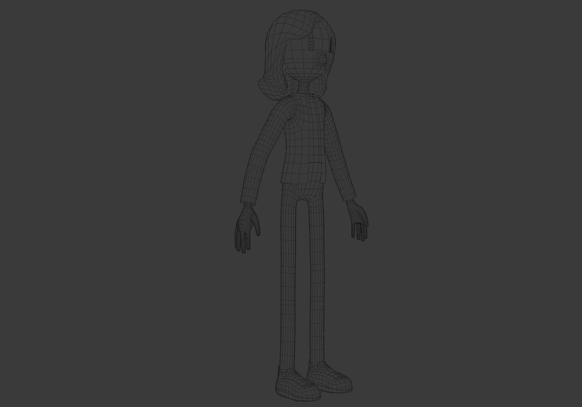 Simple Cartoon Girl - 3D Model by nickianimations