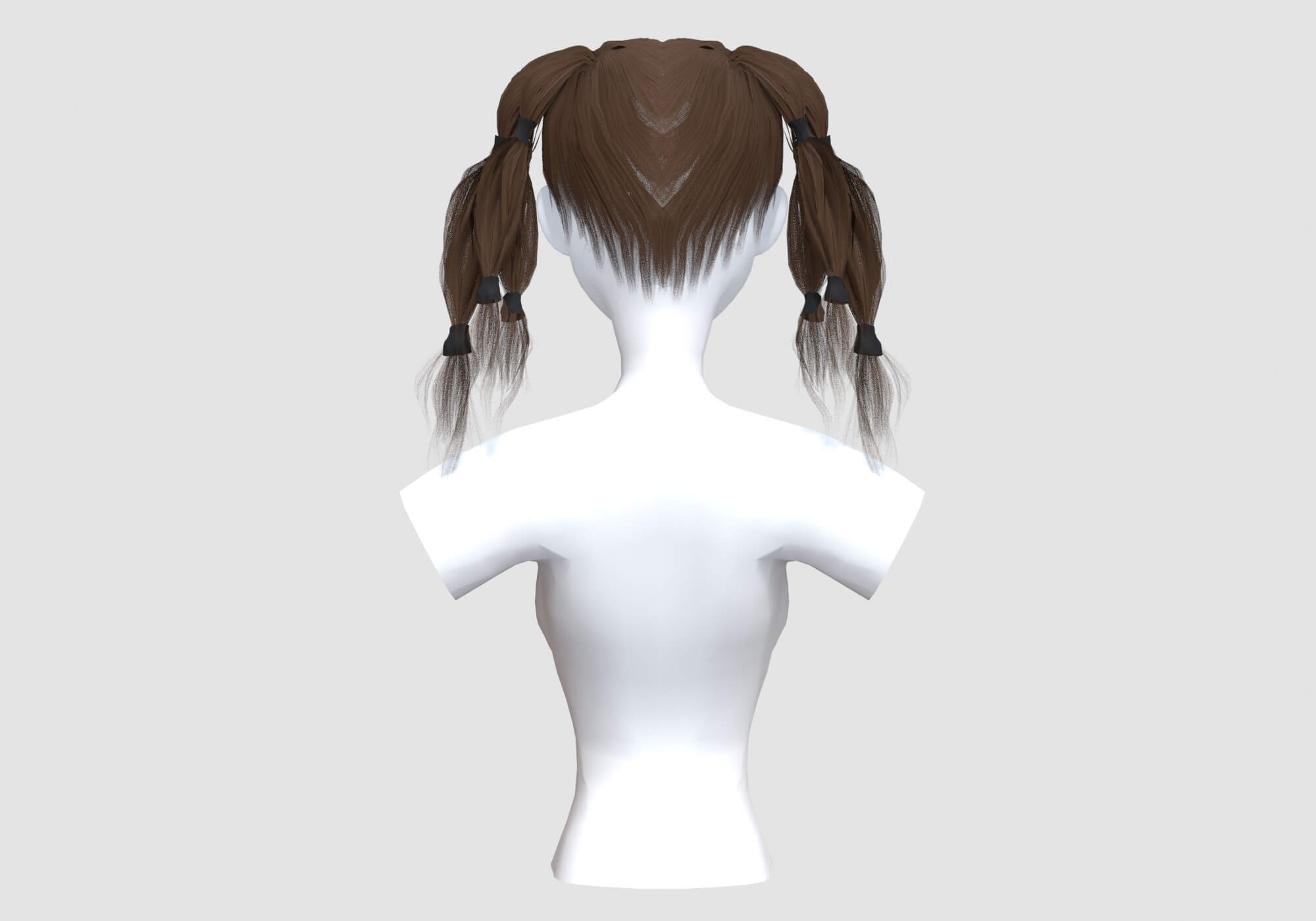 Simple Pigtails Hairstyle - 3D Model by nickianimations