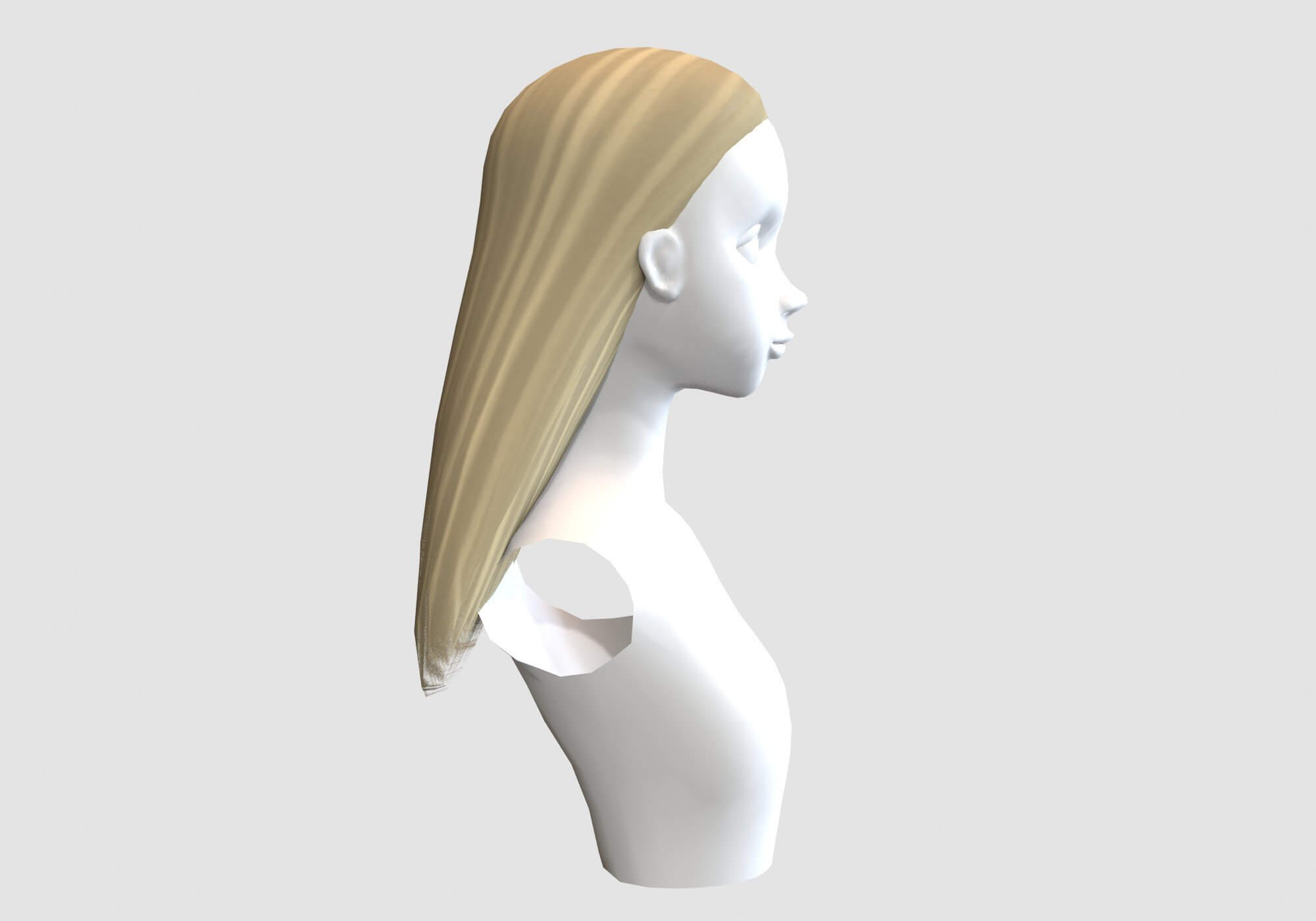 Simple Straight Hairstyle - 3D Model by nickianimations