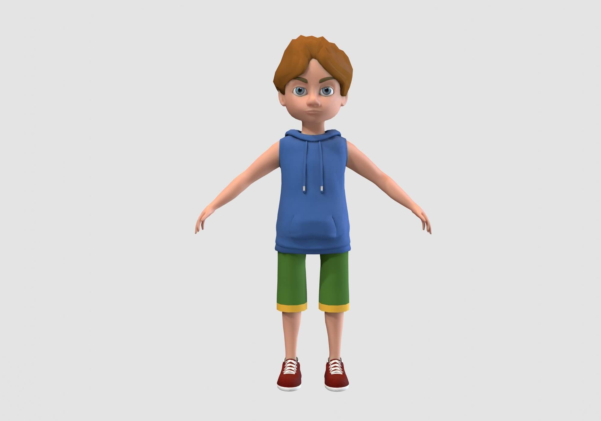 Sporty Cartoon Kid - 3D Model by nickianimations