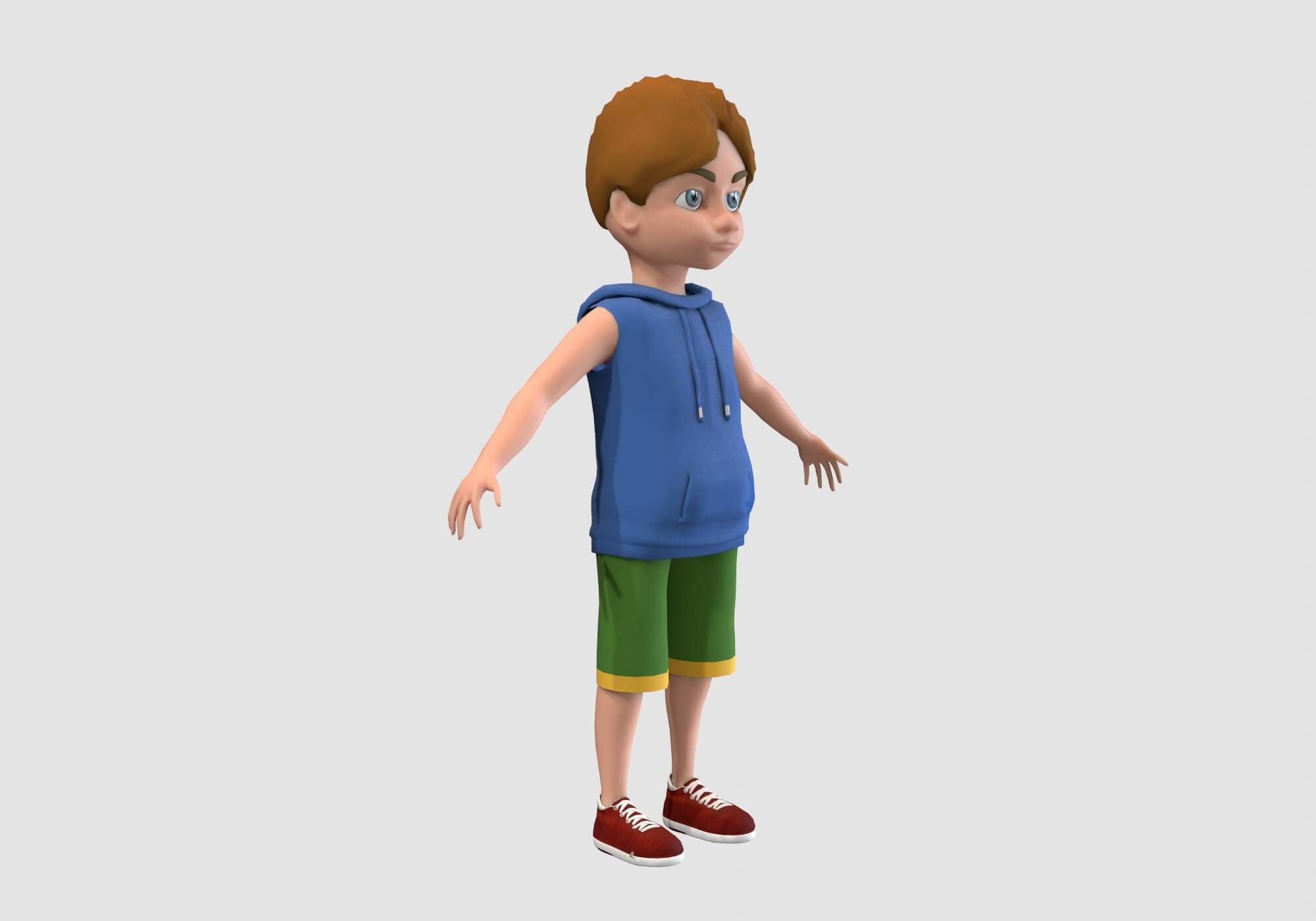Sporty Cartoon Kid - 3D Model by nickianimations