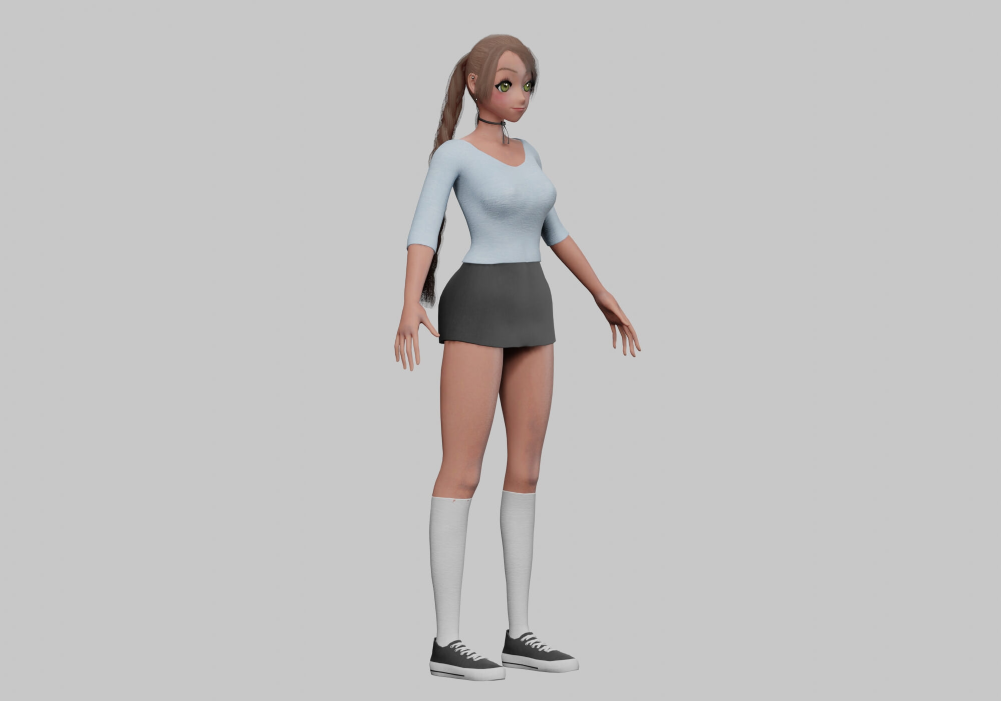 Standard Basic Girl V28566 - 3D Model by nickianimations