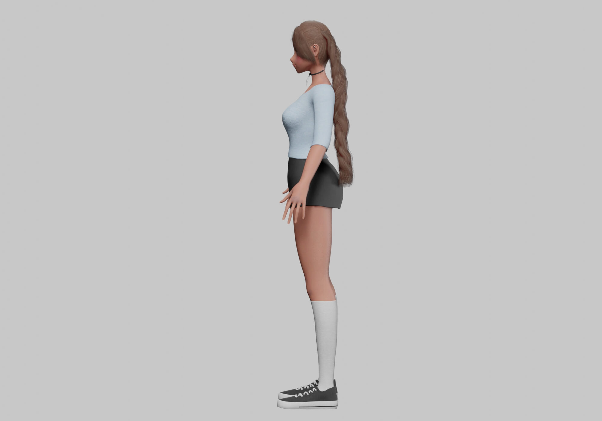 Standard Basic Girl V28566 - 3D Model by nickianimations