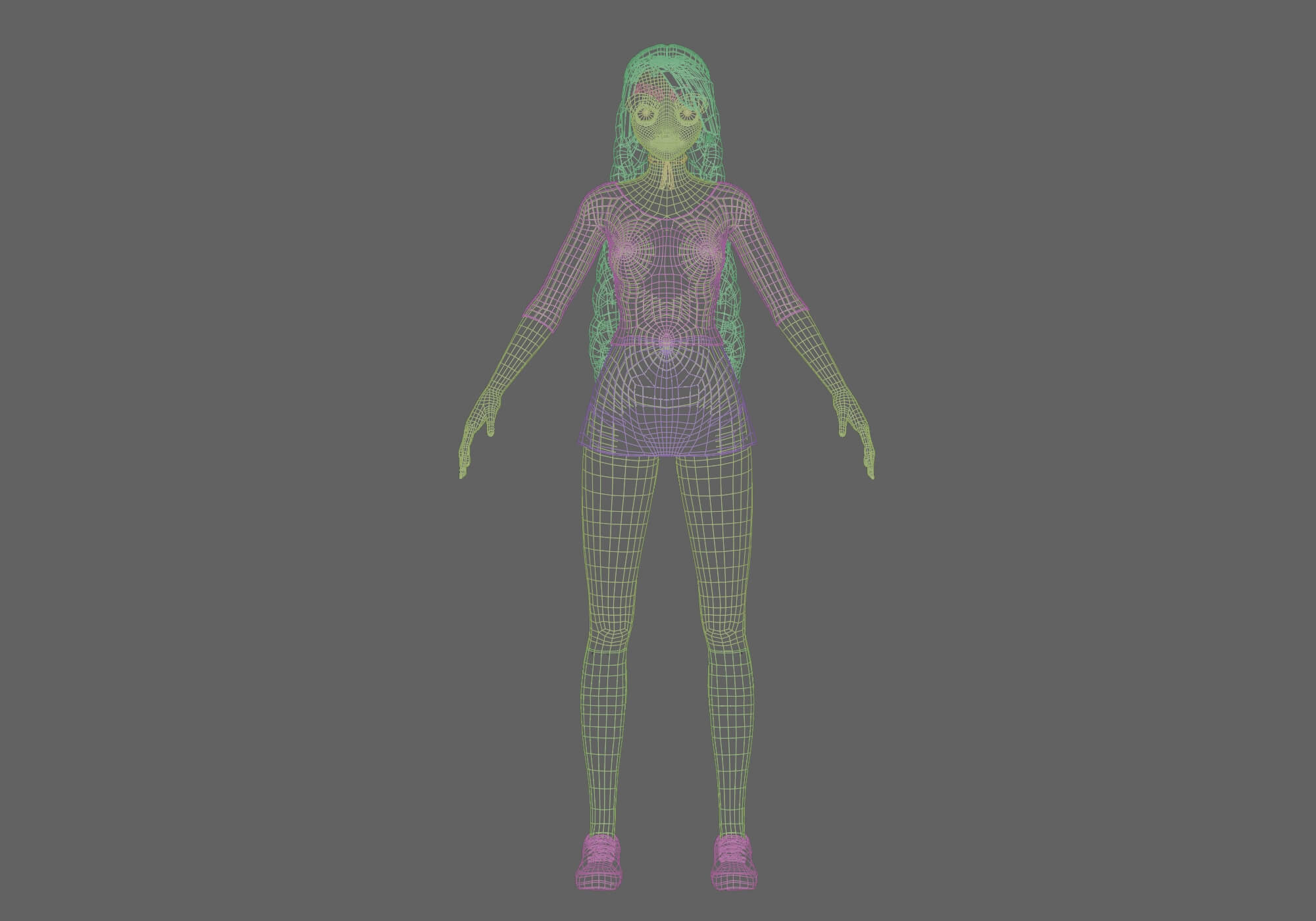 Standard Basic Girl V28566 - 3D Model by nickianimations