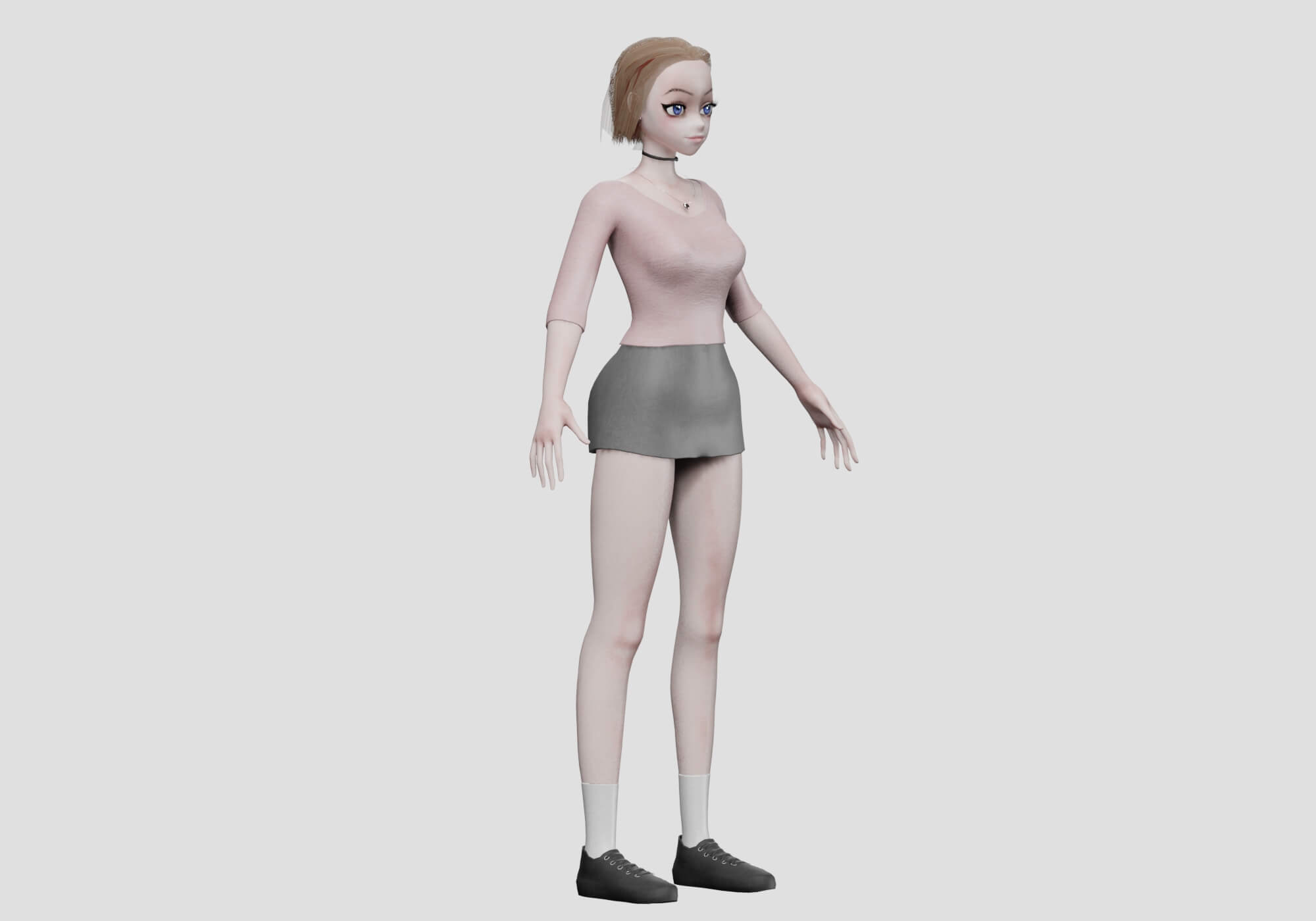 Standard Basic Girl V29227 - 3D Model by nickianimations