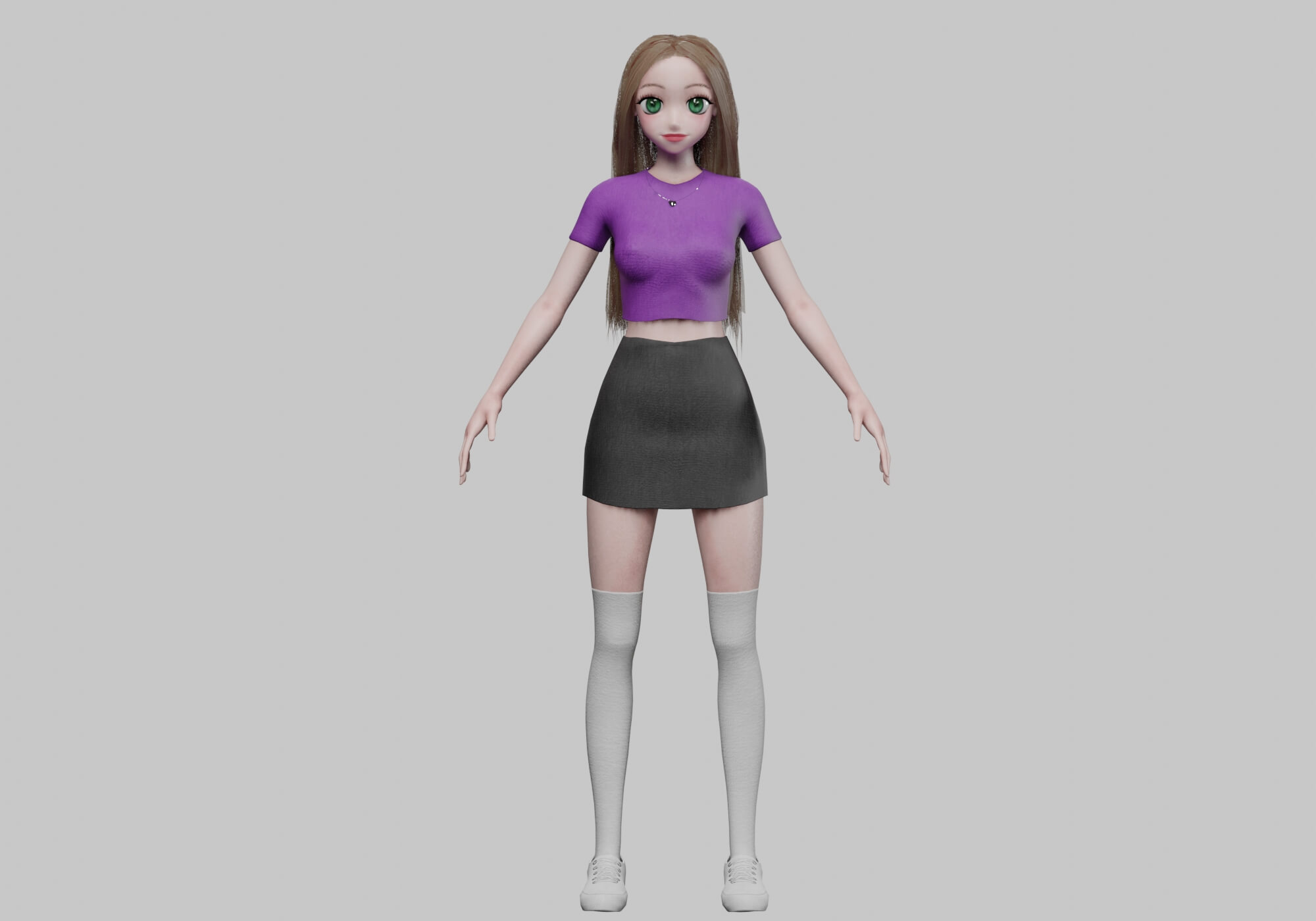 Standard Basic Girl V33852 - 3D Model by nickianimations