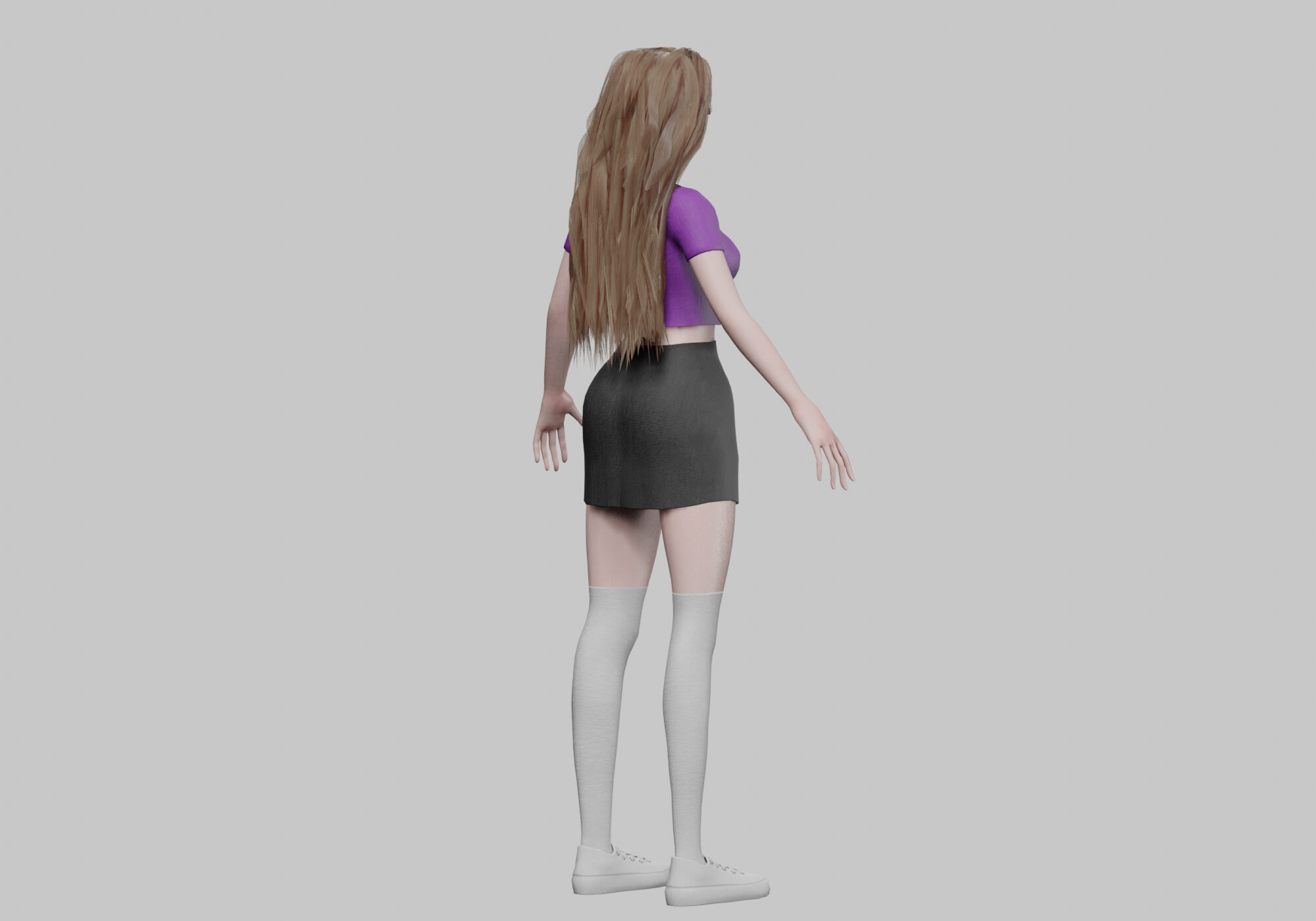 Standard Basic Girl V33852 - 3D Model by nickianimations