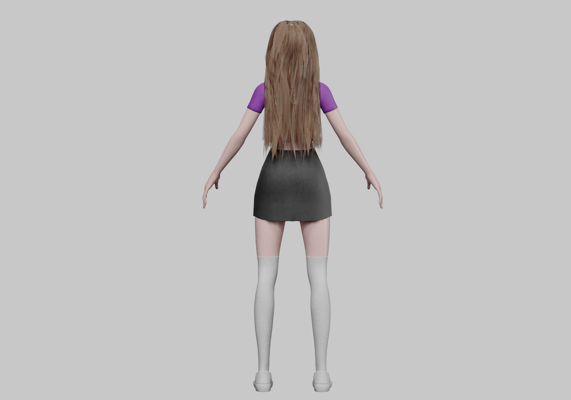 Standard Basic Girl V33852 - 3D Model by nickianimations