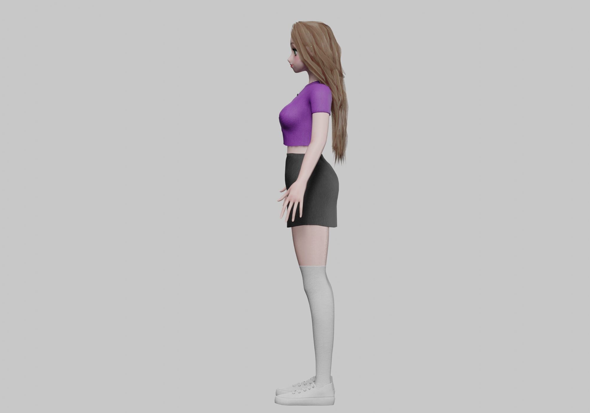 Standard Basic Girl V33852 - 3D Model by nickianimations
