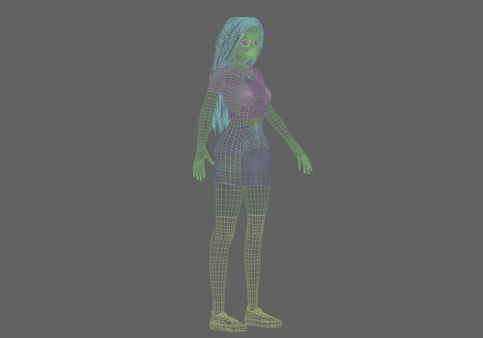 Standard Basic Girl V33852 - 3D Model by nickianimations