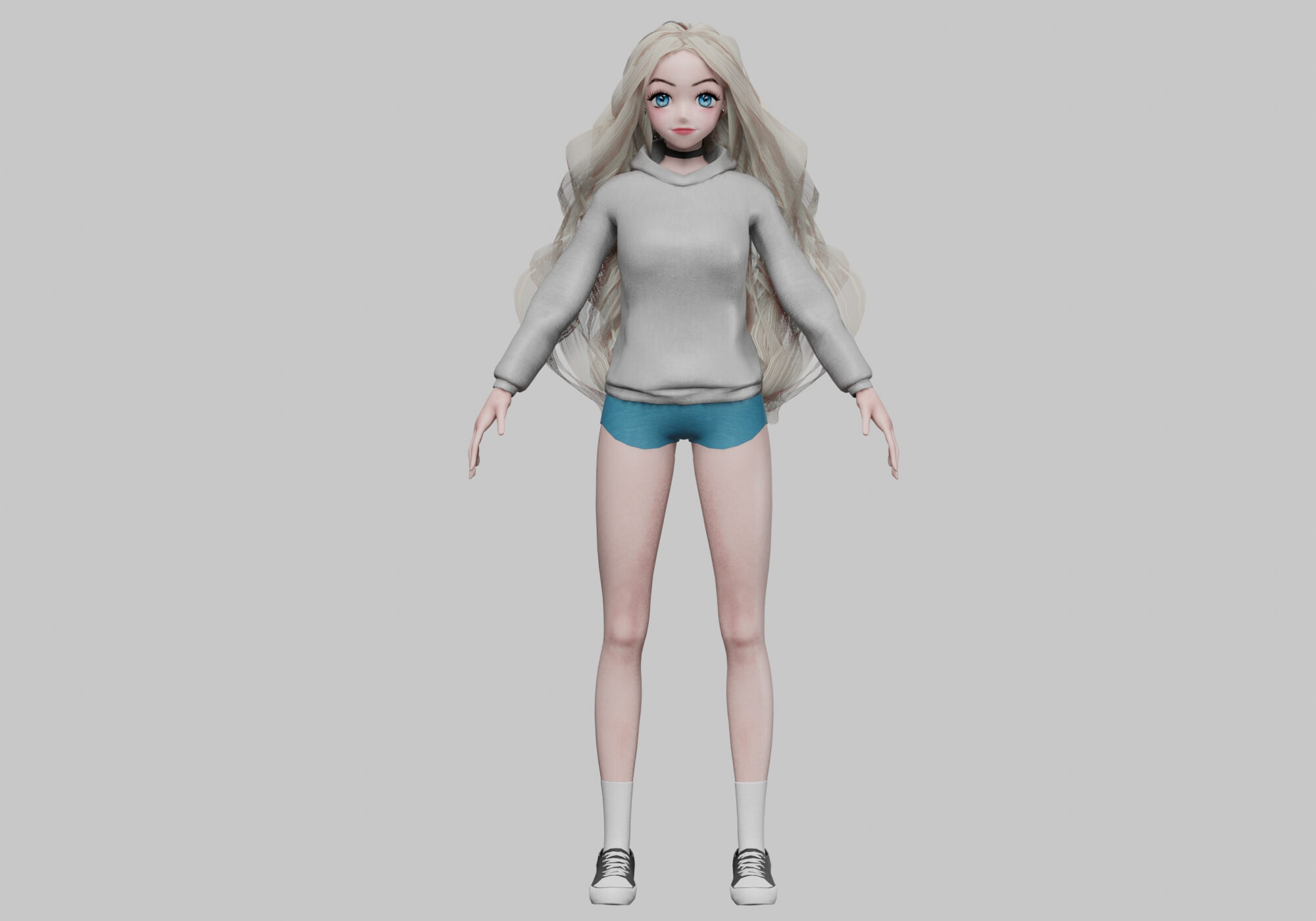 Standard Basic Girl V40068 - 3D Model by nickianimations
