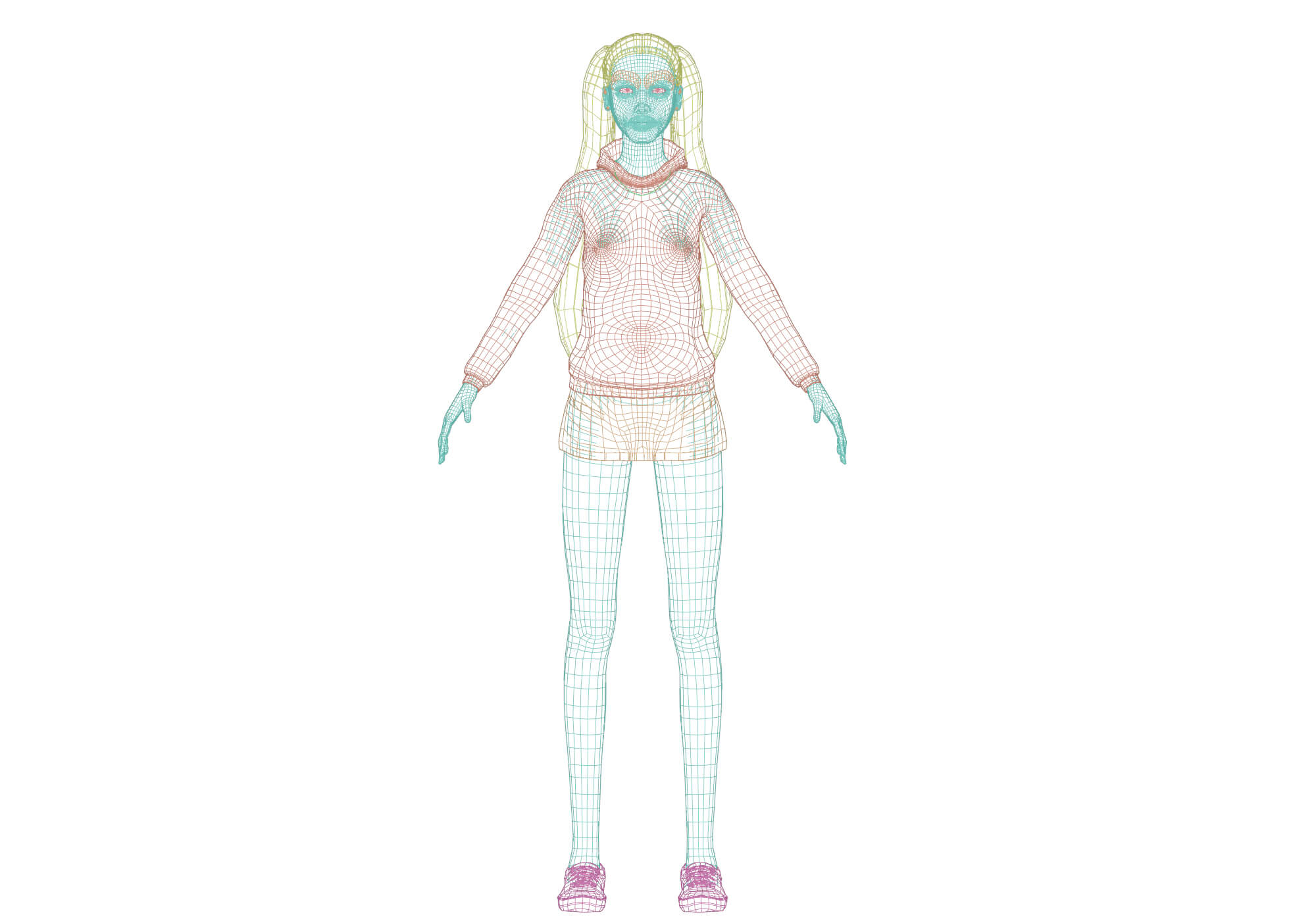 Standard Basic Woman V24125 - 3D Model by nickianimations