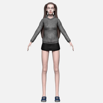 Standard Basic Woman V24125 - 3D Model by nickianimations