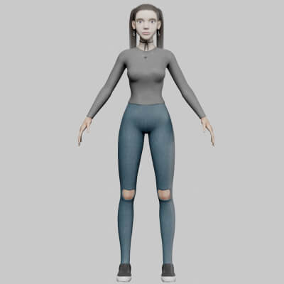Standard Basic Woman V25461 - 3D Model by nickianimations