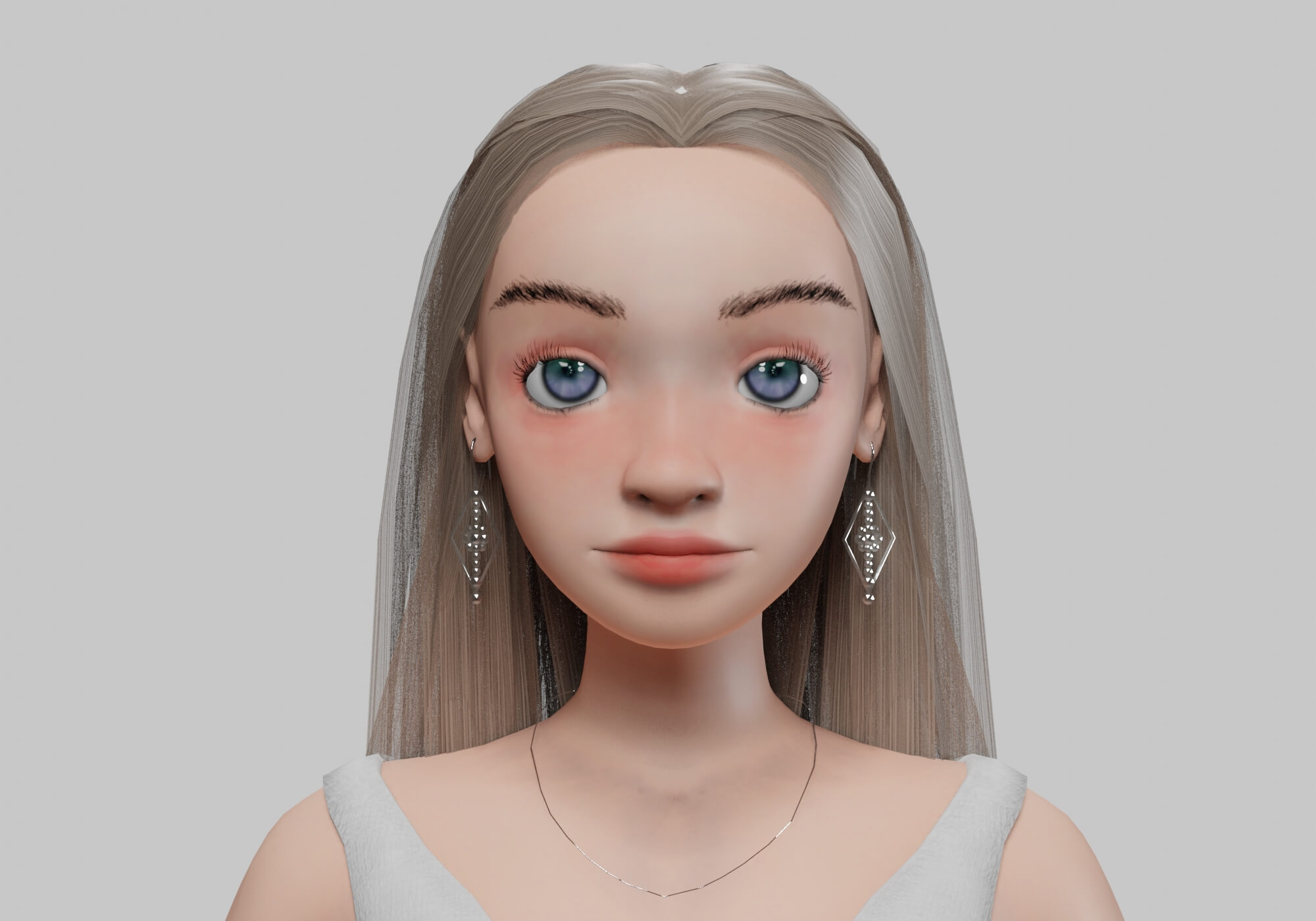 Standard Cartoon Girl V30158 - 3D Model by nickianimations
