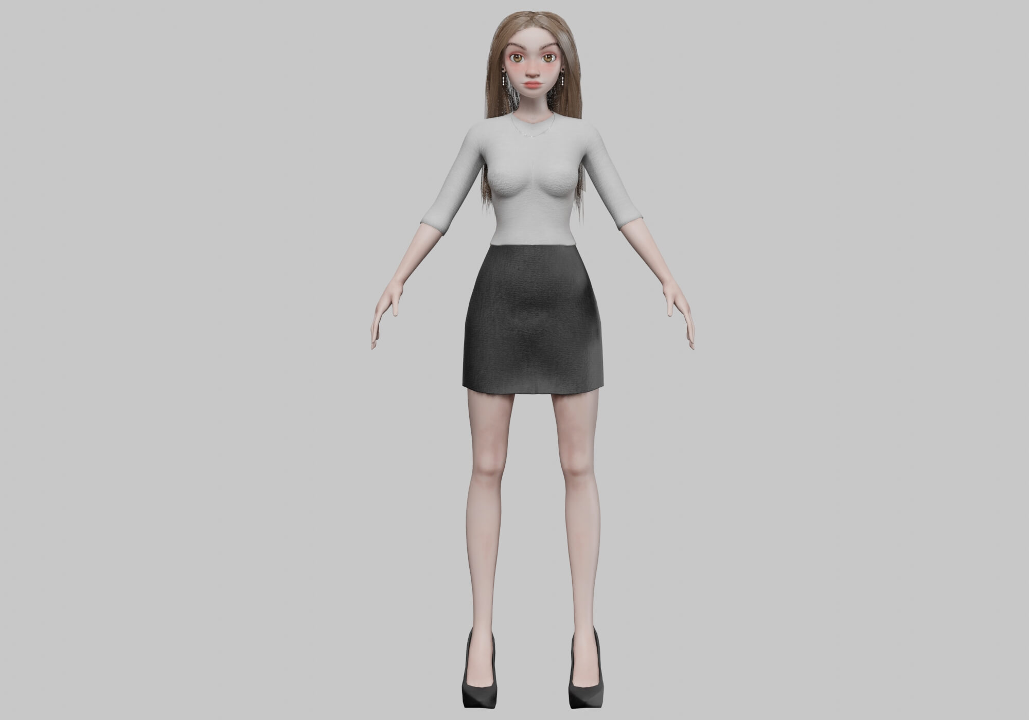 Standard Cartoon Girl V31288 - 3D Model by nickianimations