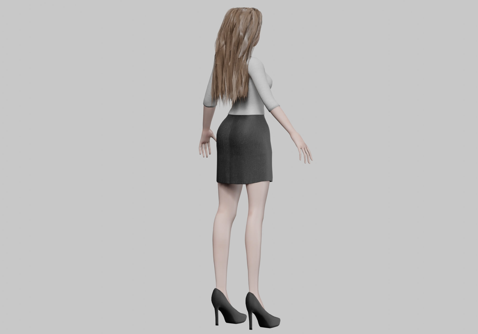 Standard Cartoon Girl V31288 - 3D Model by nickianimations