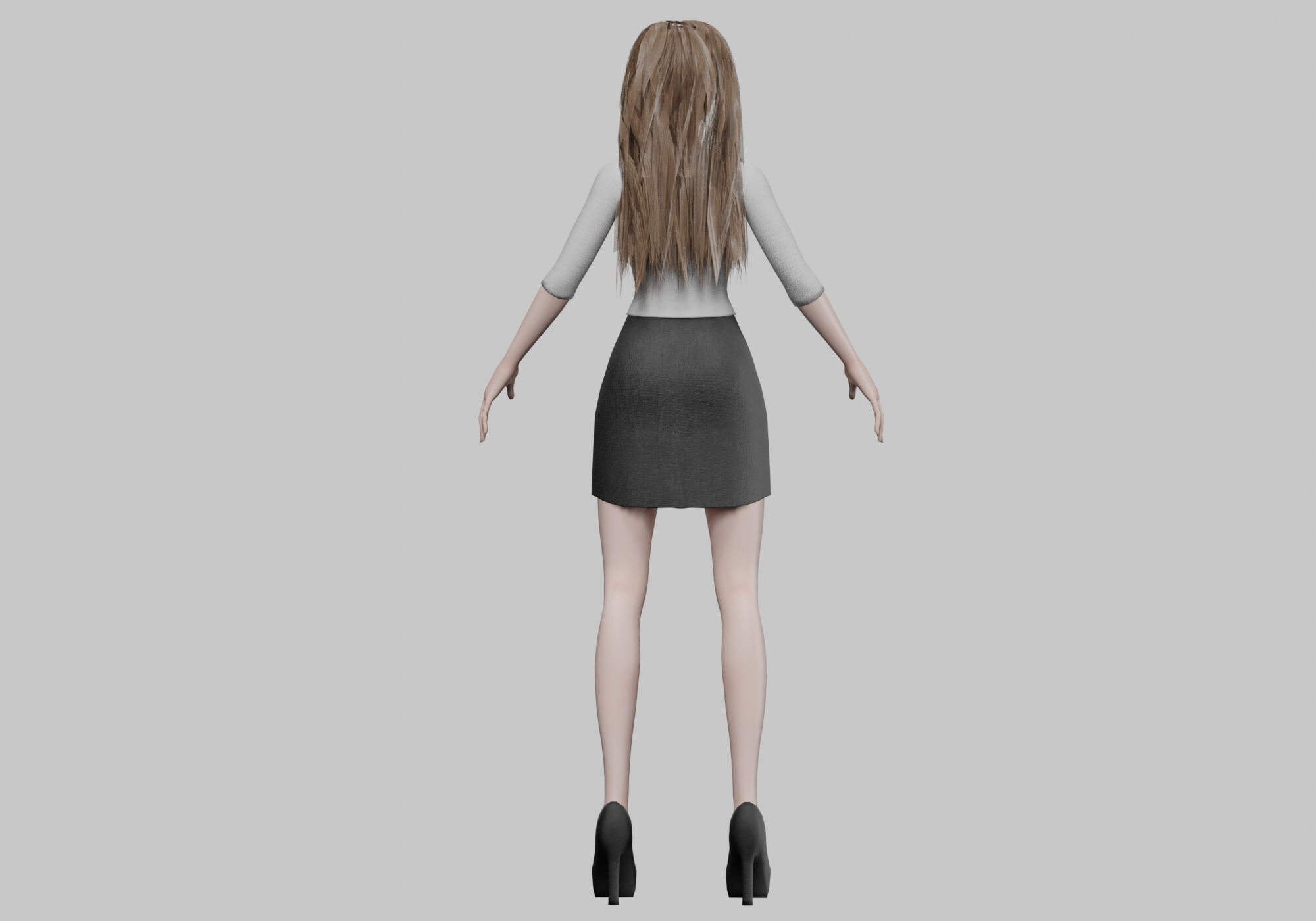 Standard Cartoon Girl V31288 - 3D Model by nickianimations