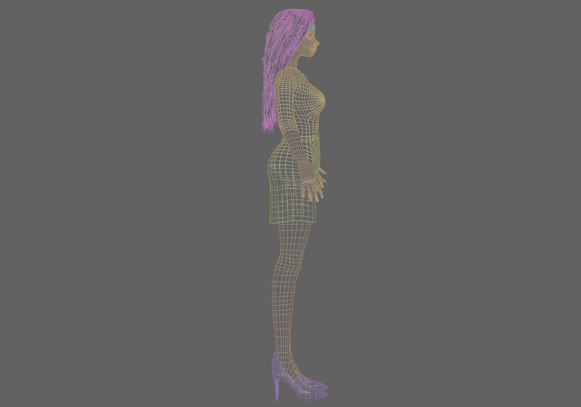Standard Cartoon Girl V31288 - 3D Model by nickianimations