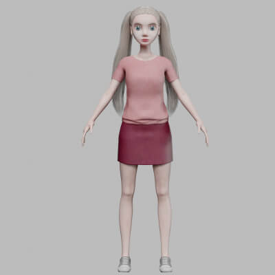Standard Cartoon Woman V23282 - 3D Model by nickianimations