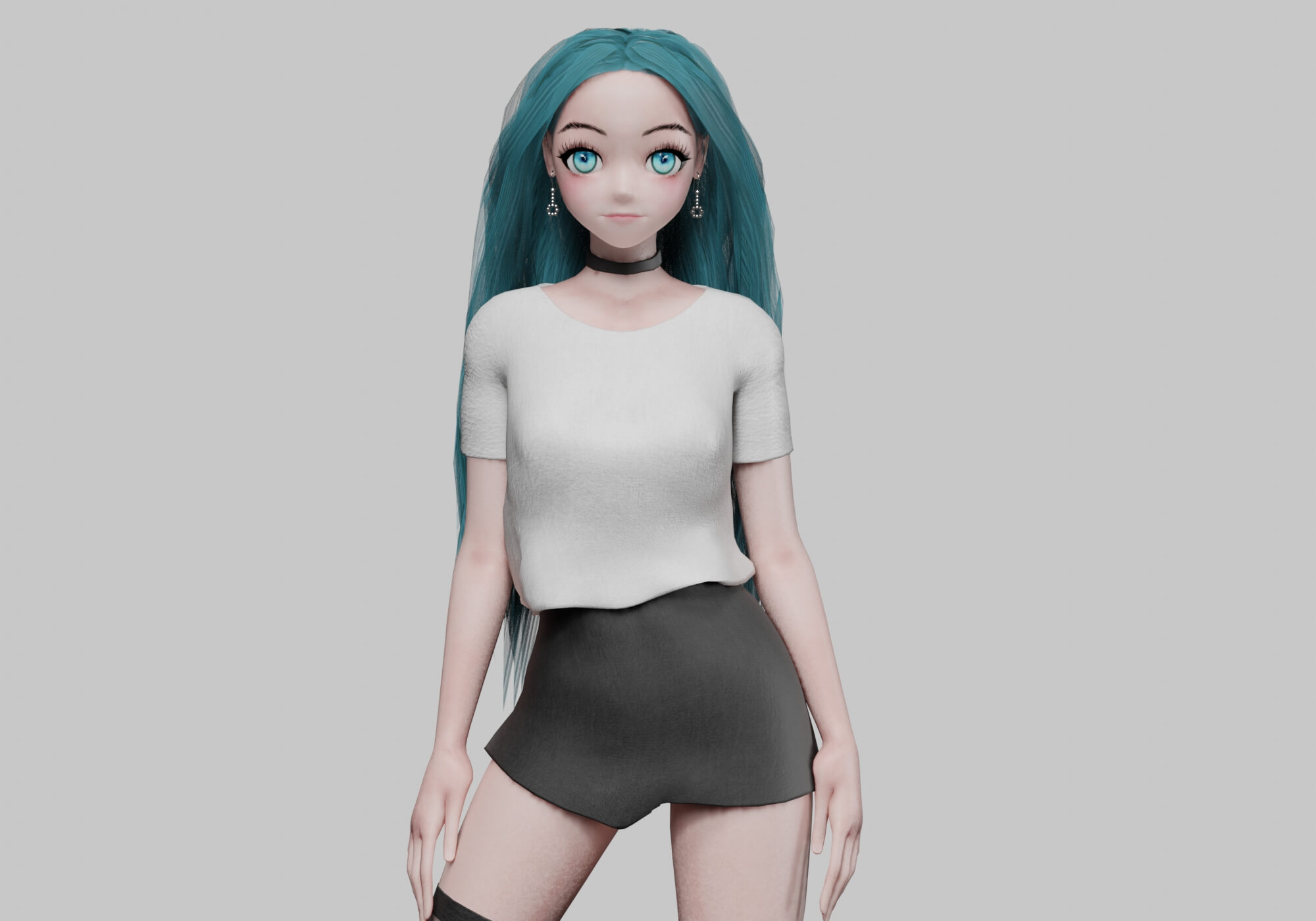 Standard Cute Girl V35801 - 3D Model by nickianimations