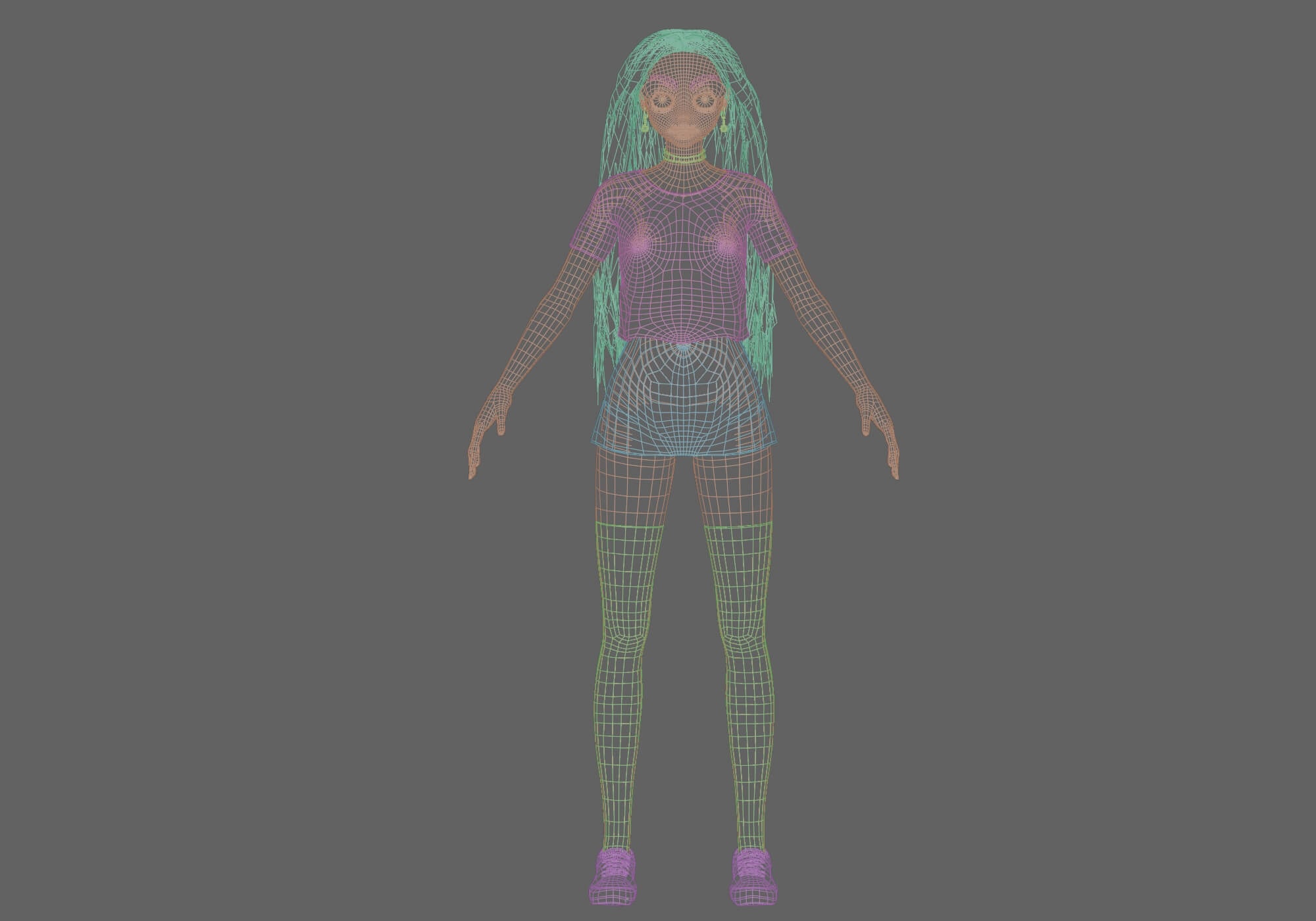 Standard Cute Girl V35801 - 3D Model by nickianimations