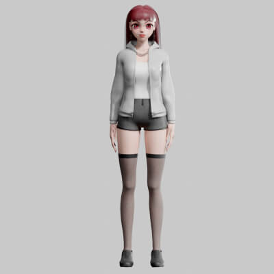 Standard Cute Girl V35860 - 3D Model by nickianimations