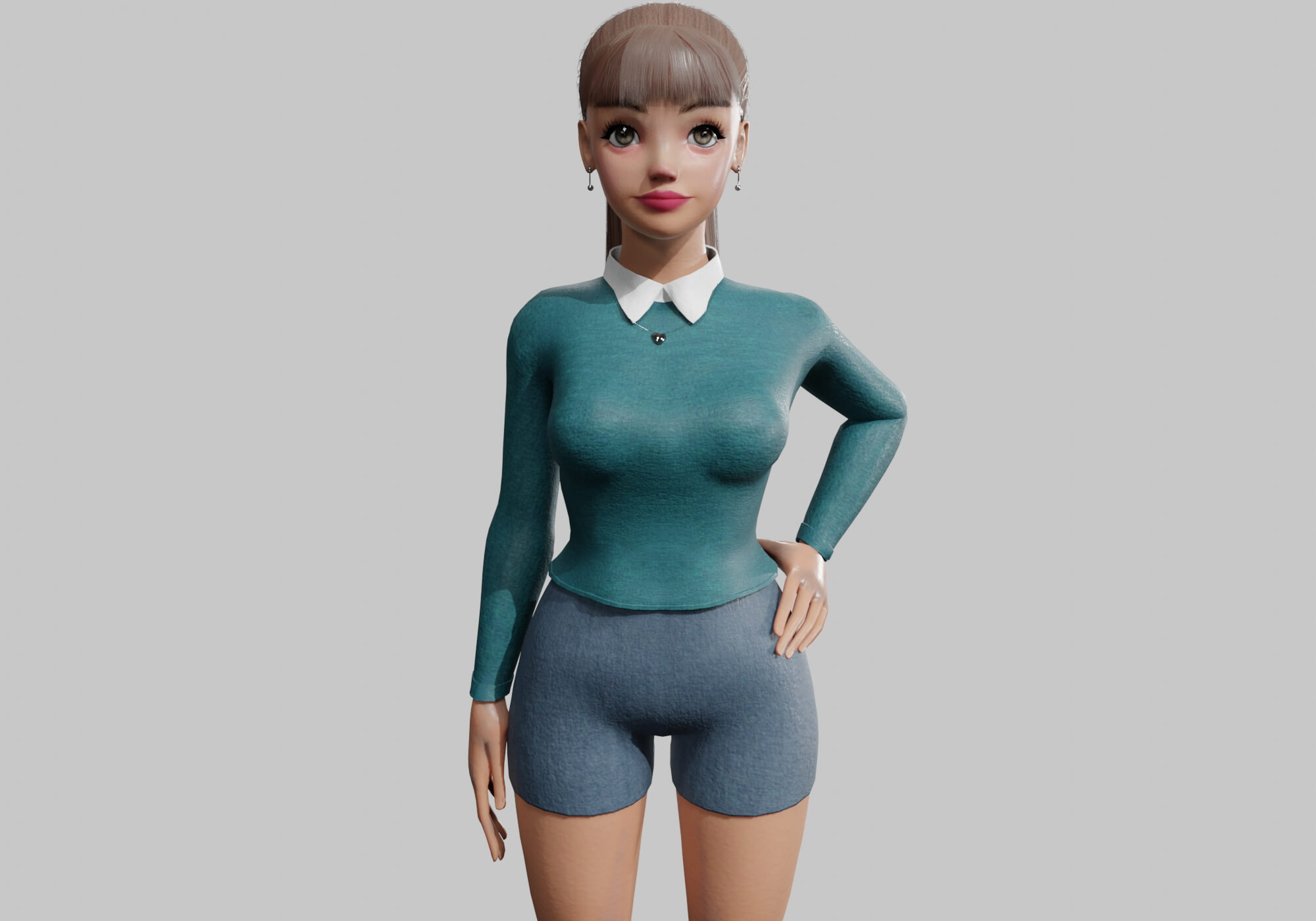Standard Cute Woman V22444 - 3D Model by nickianimations