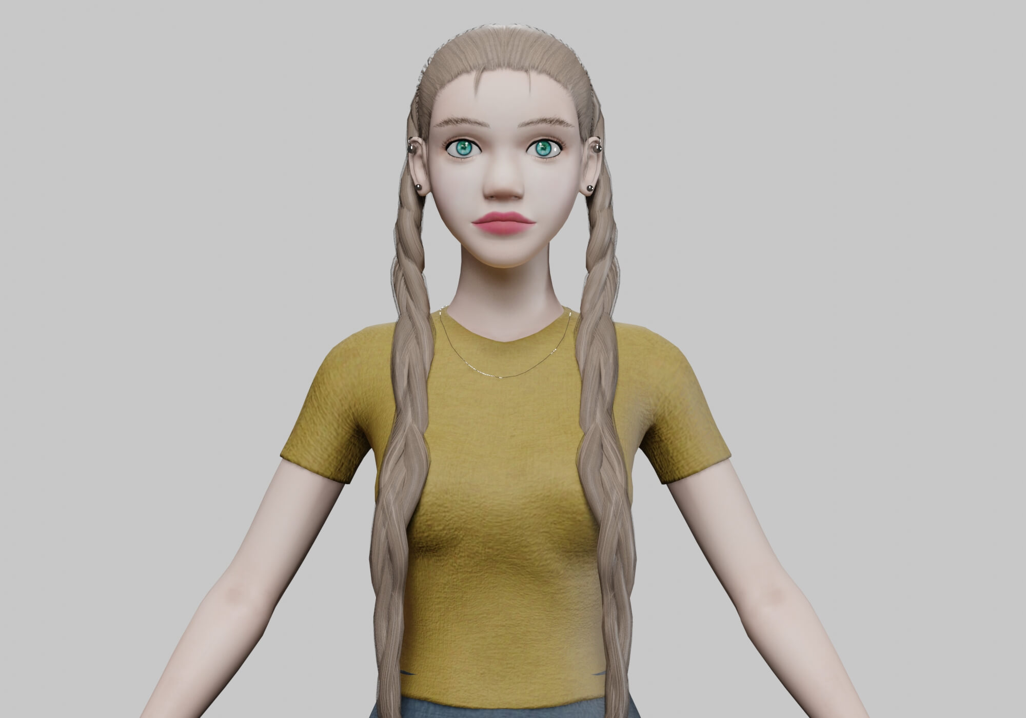 Standard Cute Woman V26992 - 3D Model by nickianimations