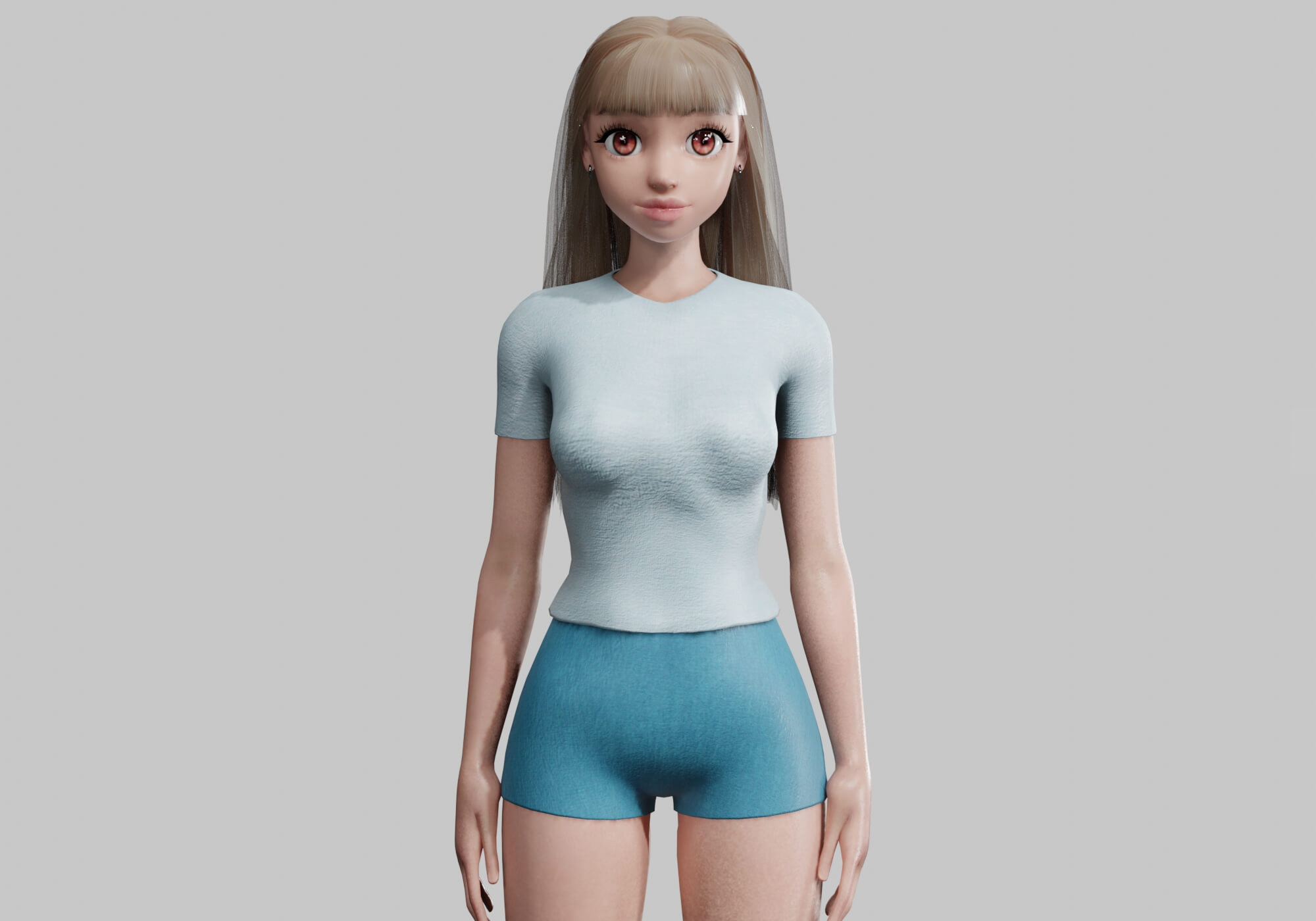 Standard Cute Woman V28924 - 3D Model by nickianimations