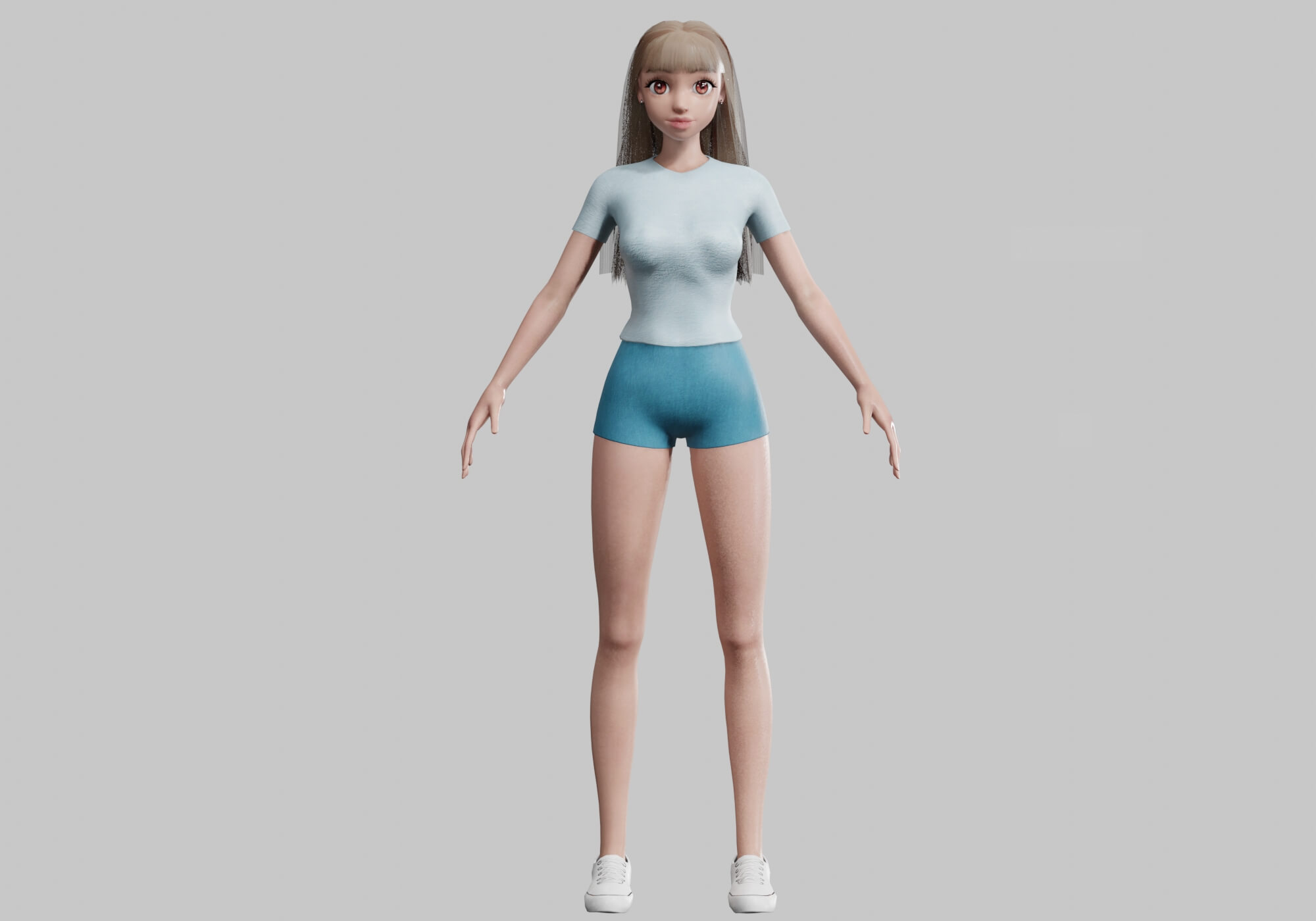 Standard Cute Woman V28924 - 3D Model by nickianimations