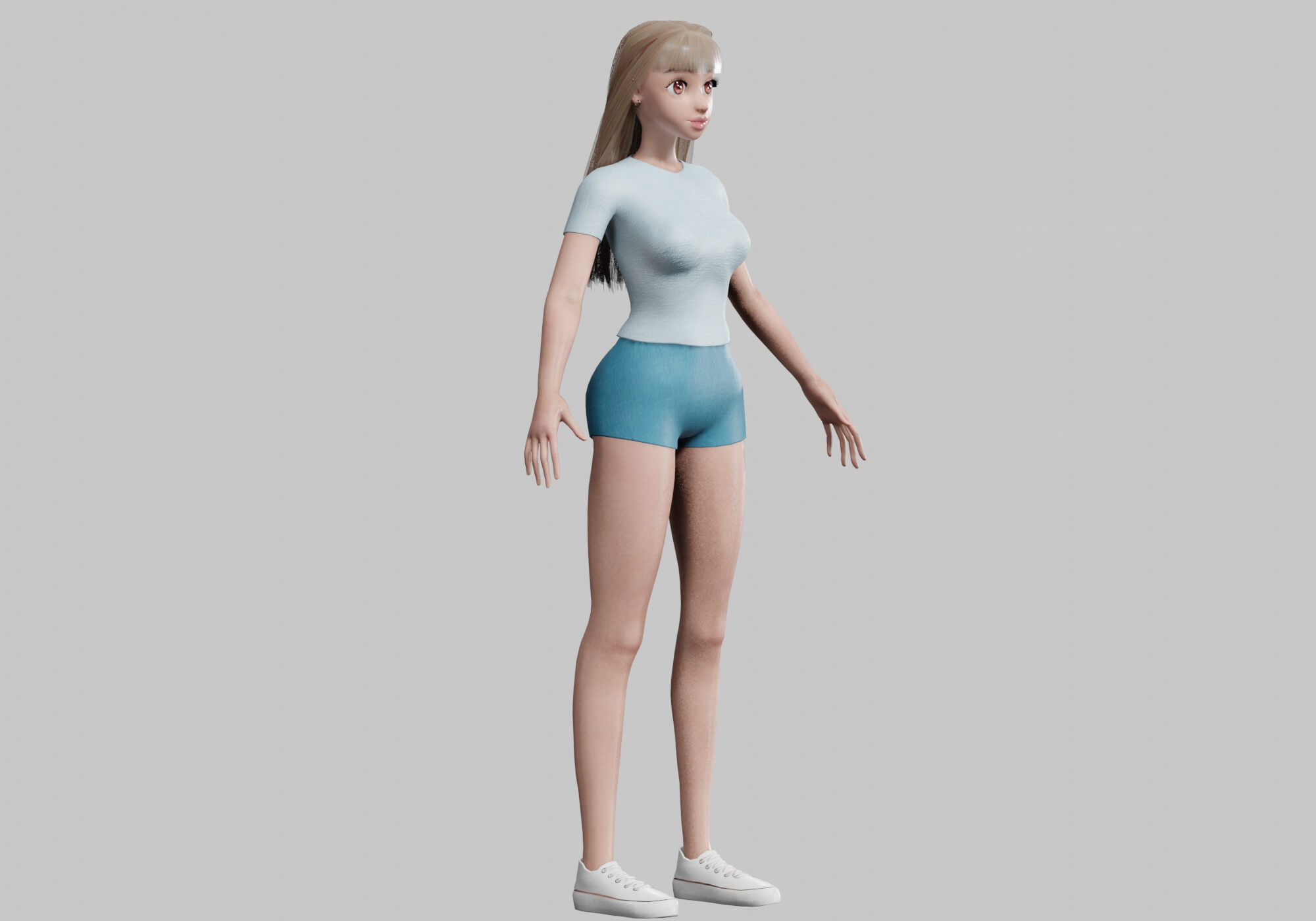 Standard Cute Woman V28924 - 3D Model by nickianimations