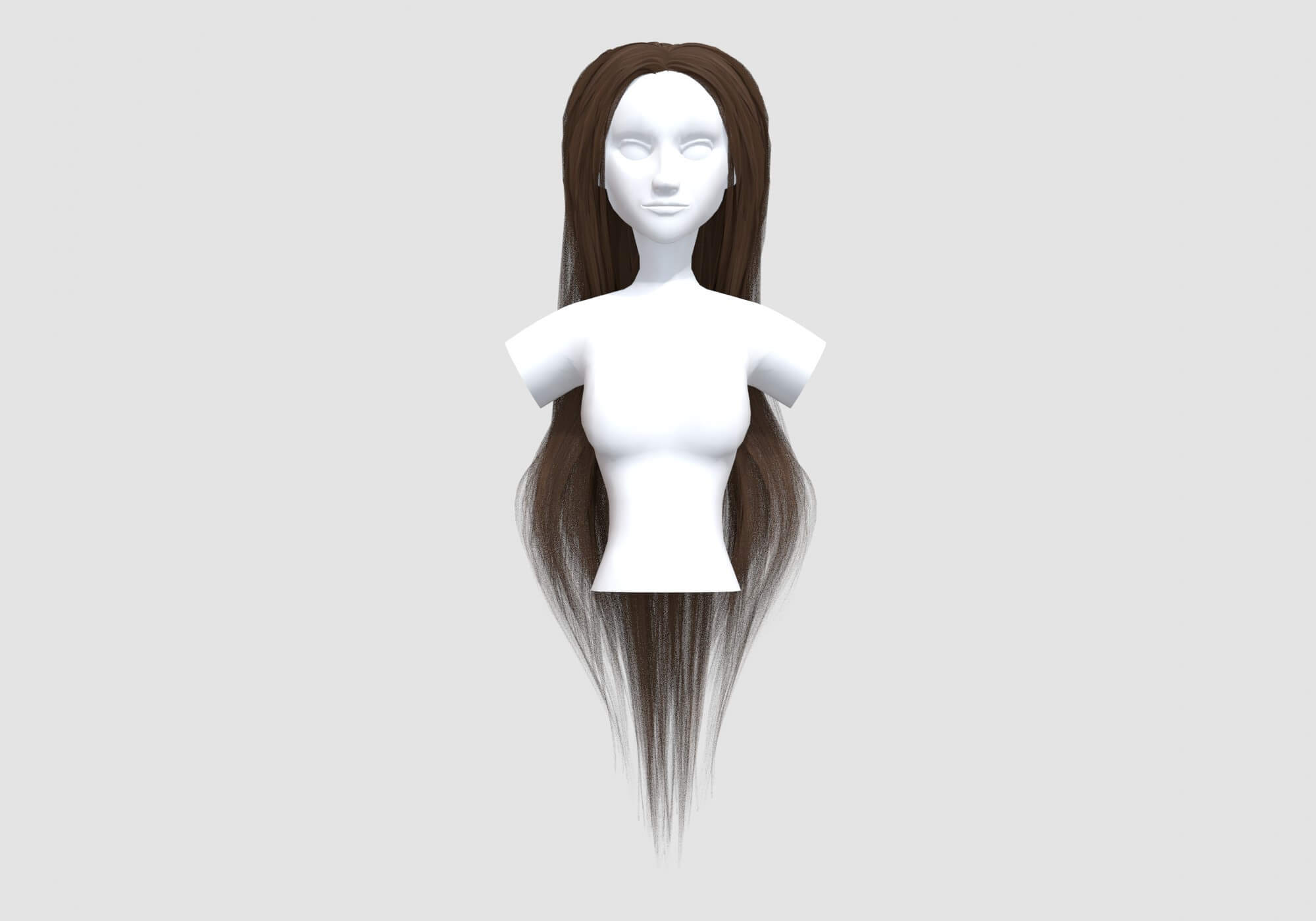 Straight Long Hairstyle - 3D Model by nickianimations