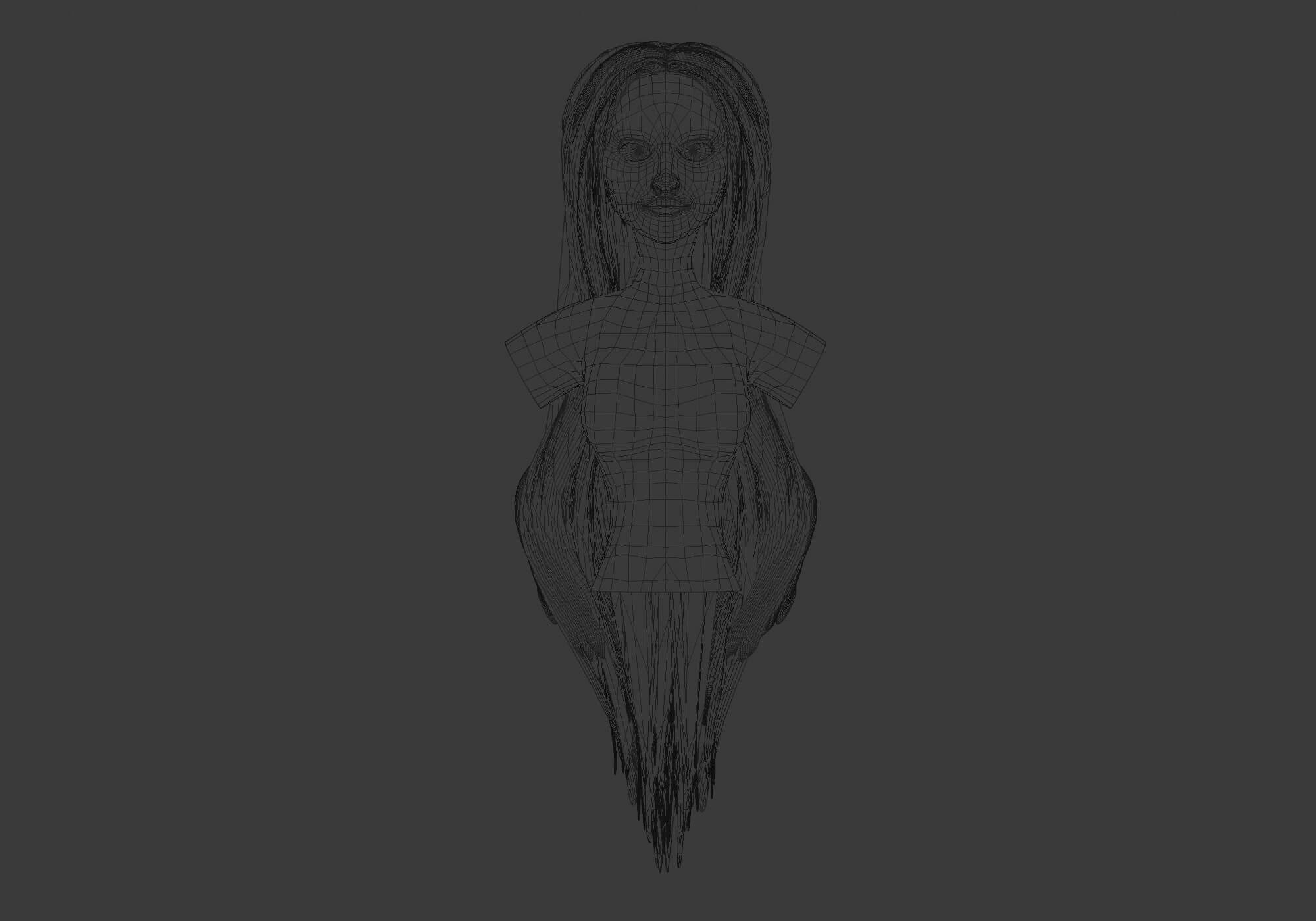 Straight Long Hairstyle - 3D Model by nickianimations