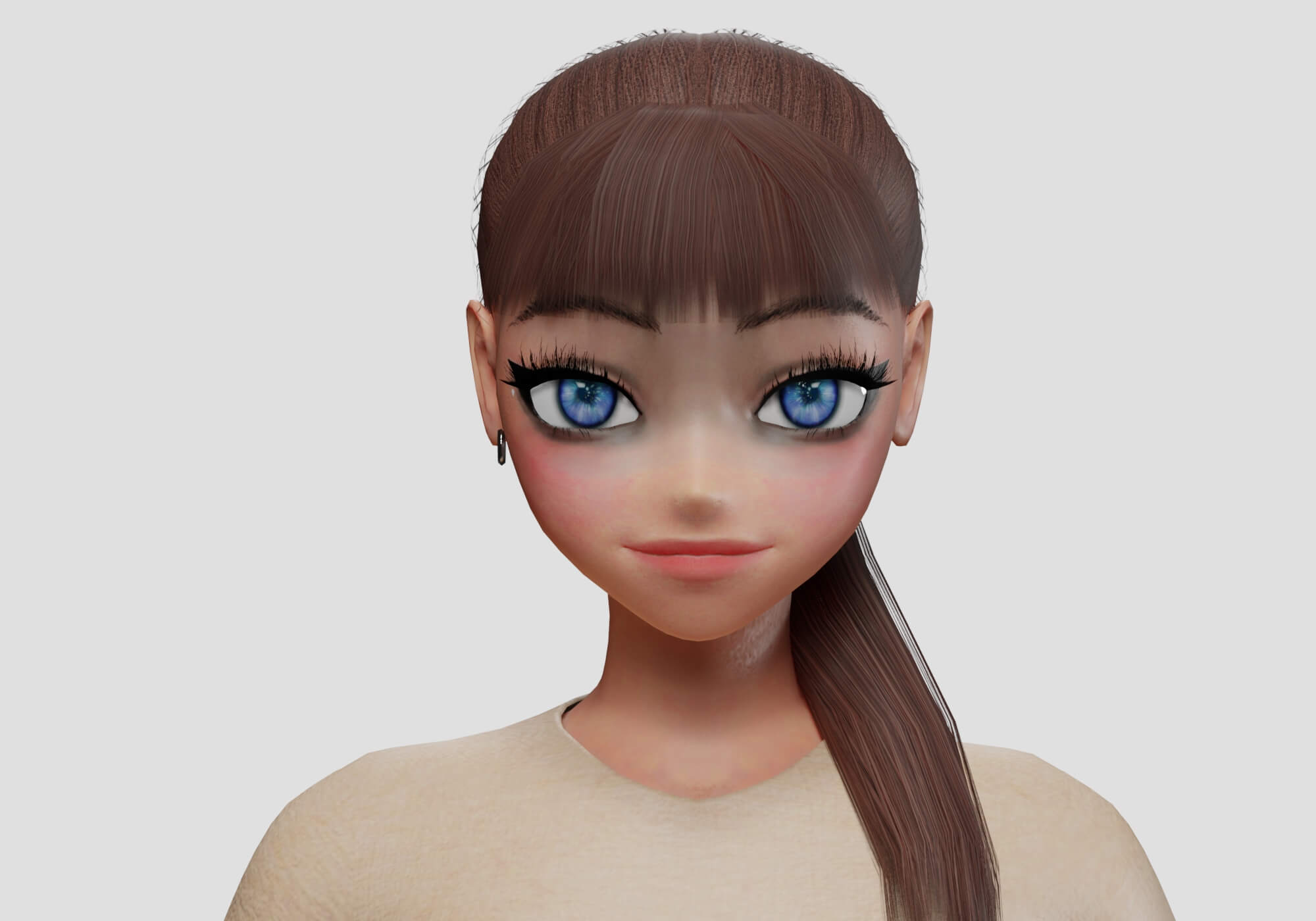 Stylized Anime Girl V22425 - 3D Model by nickianimations