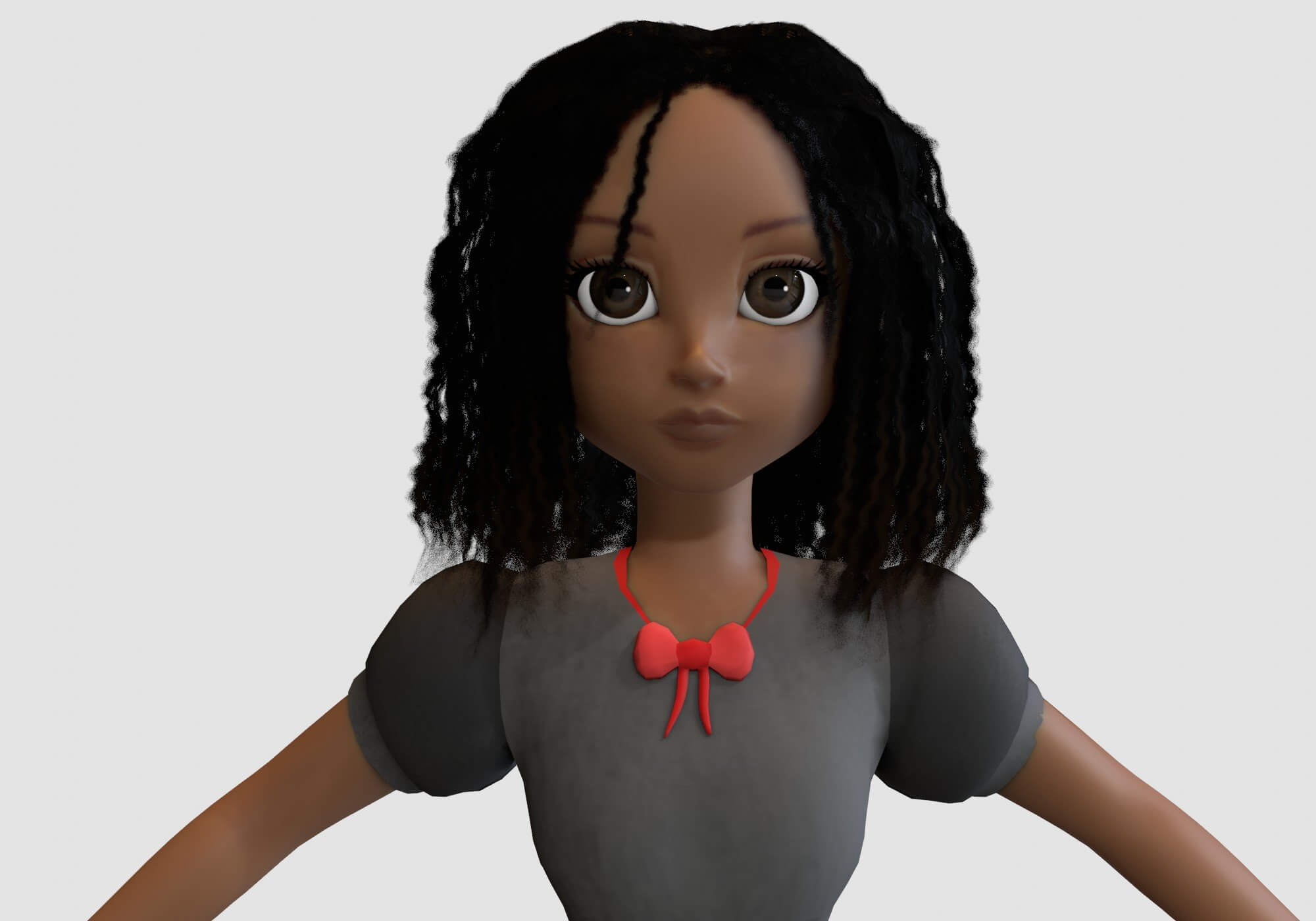 Stylized Black Girl - 3D Model by nickianimations
