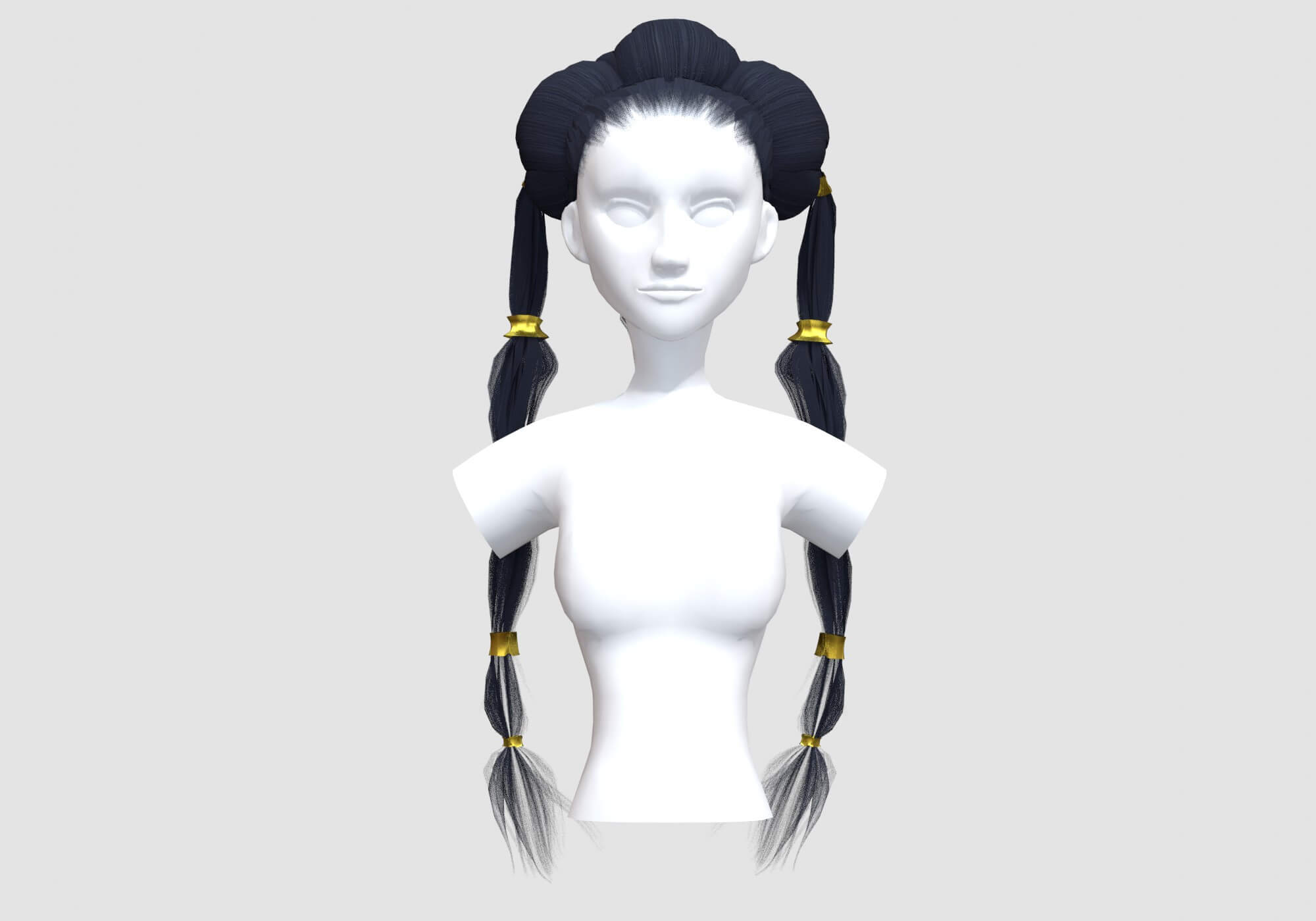Stylized Bun Hairstyle - 3D Model by nickianimations