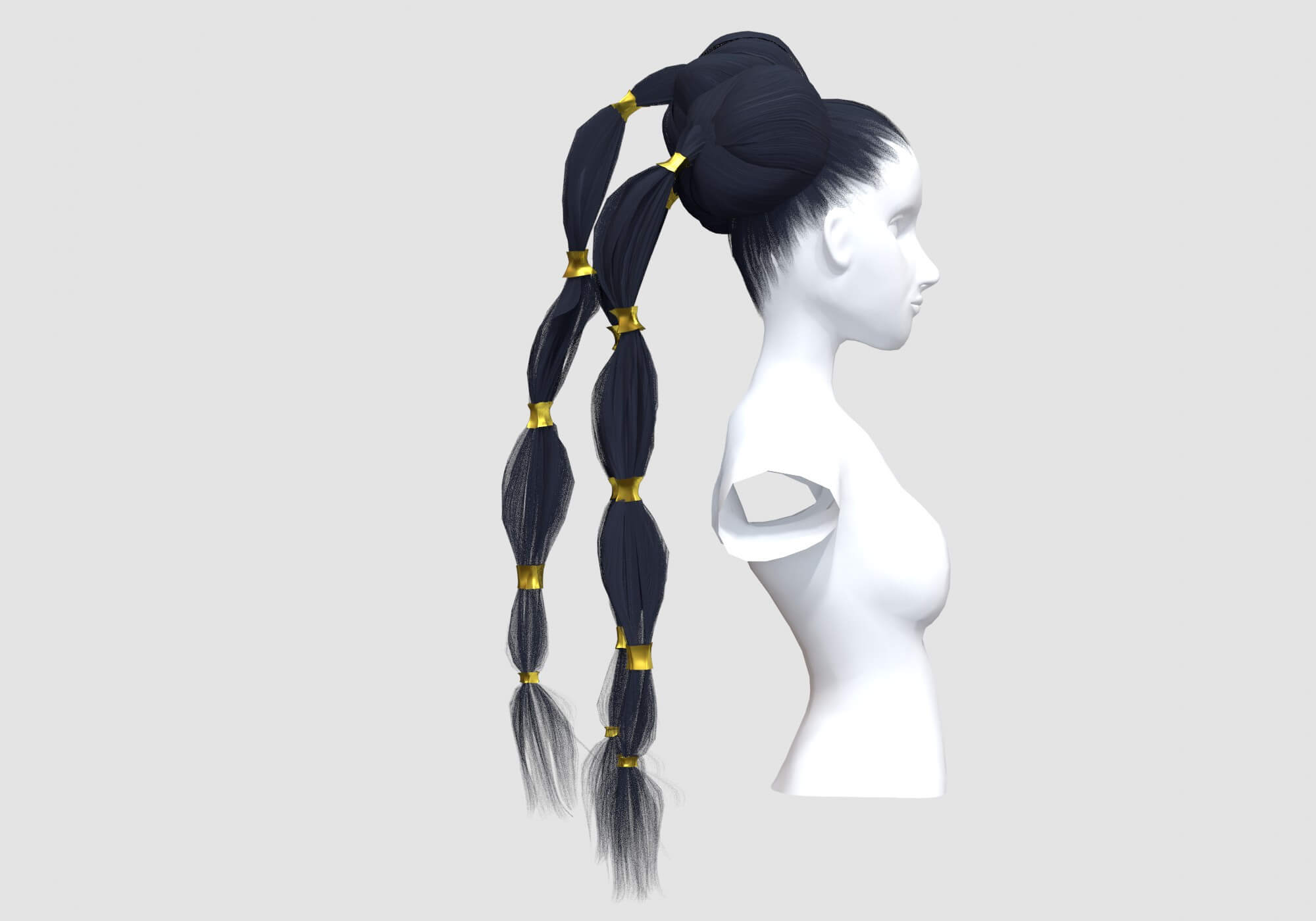 Stylized Bun Hairstyle - 3D Model by nickianimations