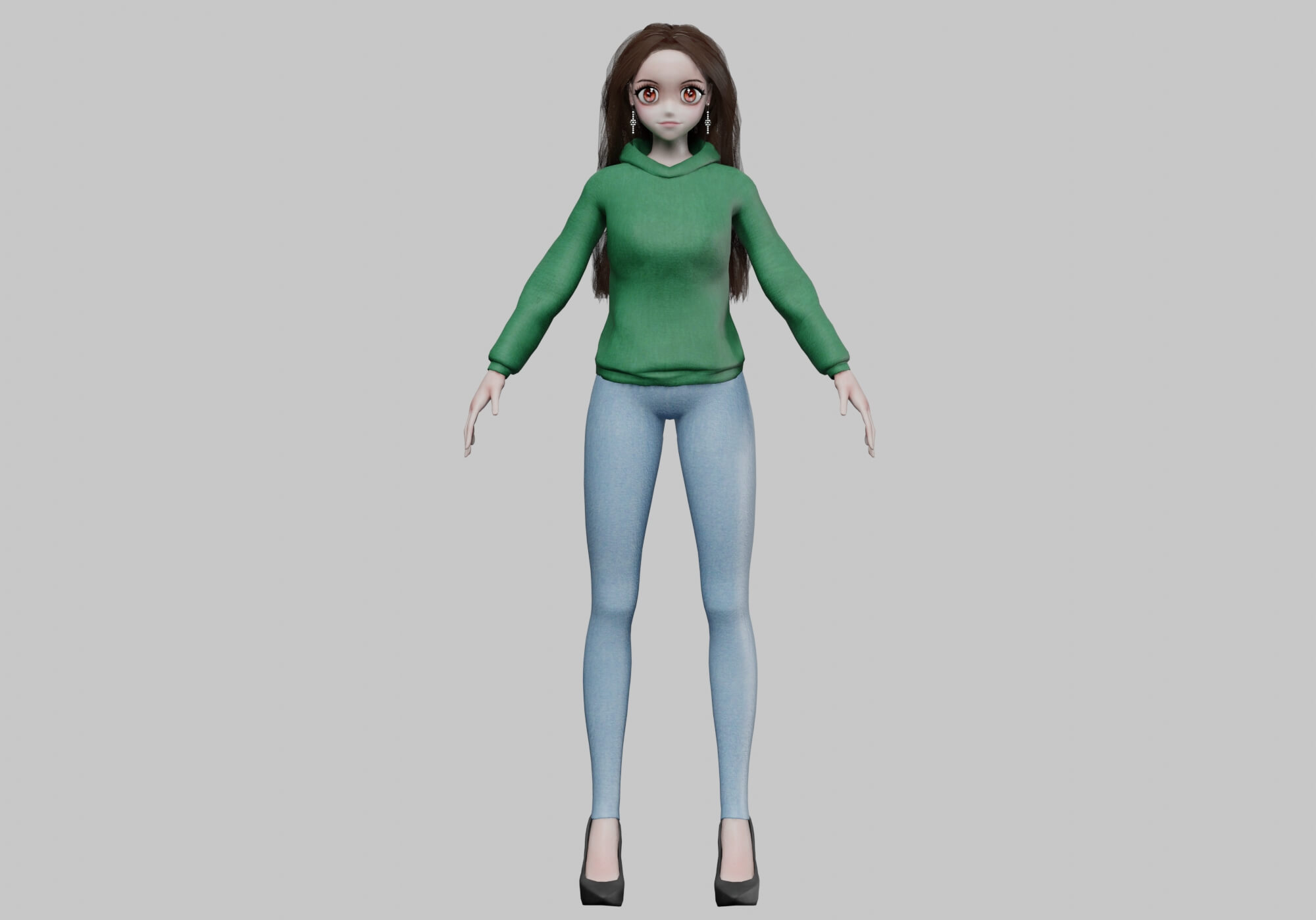 Sweet Cute Girl V35734 - 3D Model by nickianimations