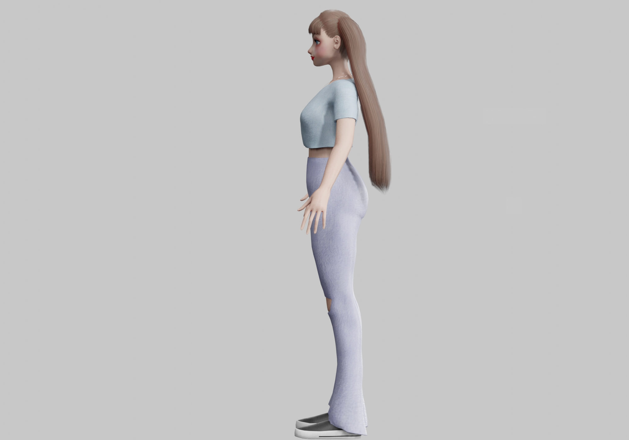 Sweet Cute Woman V21220 - 3D Model by nickianimations