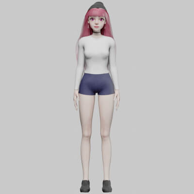 Sweet Cute Woman V34176 - 3D Model by nickianimations